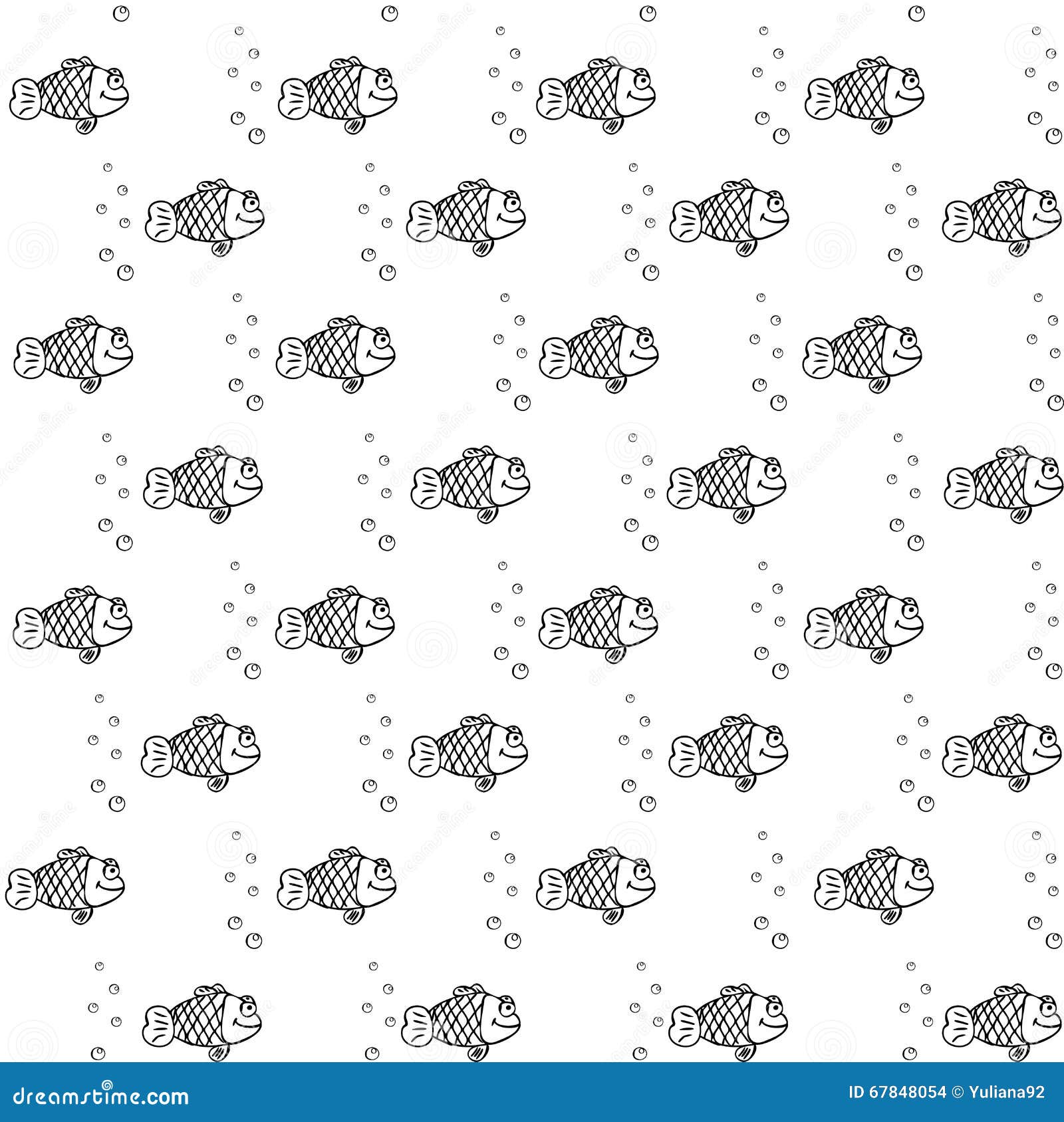 Fish with bubbles. stock vector. Illustration of nature - 67848054