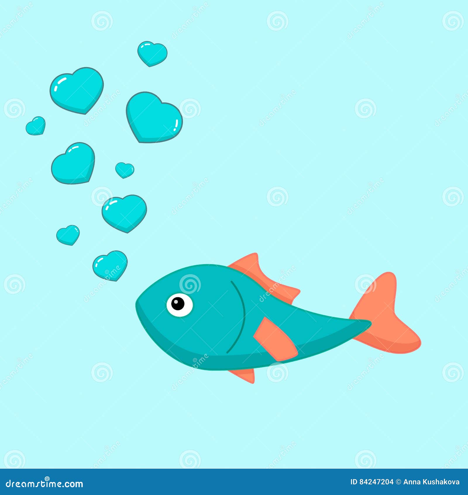 Fish with bubbles stock vector. Illustration of shape - 84247204