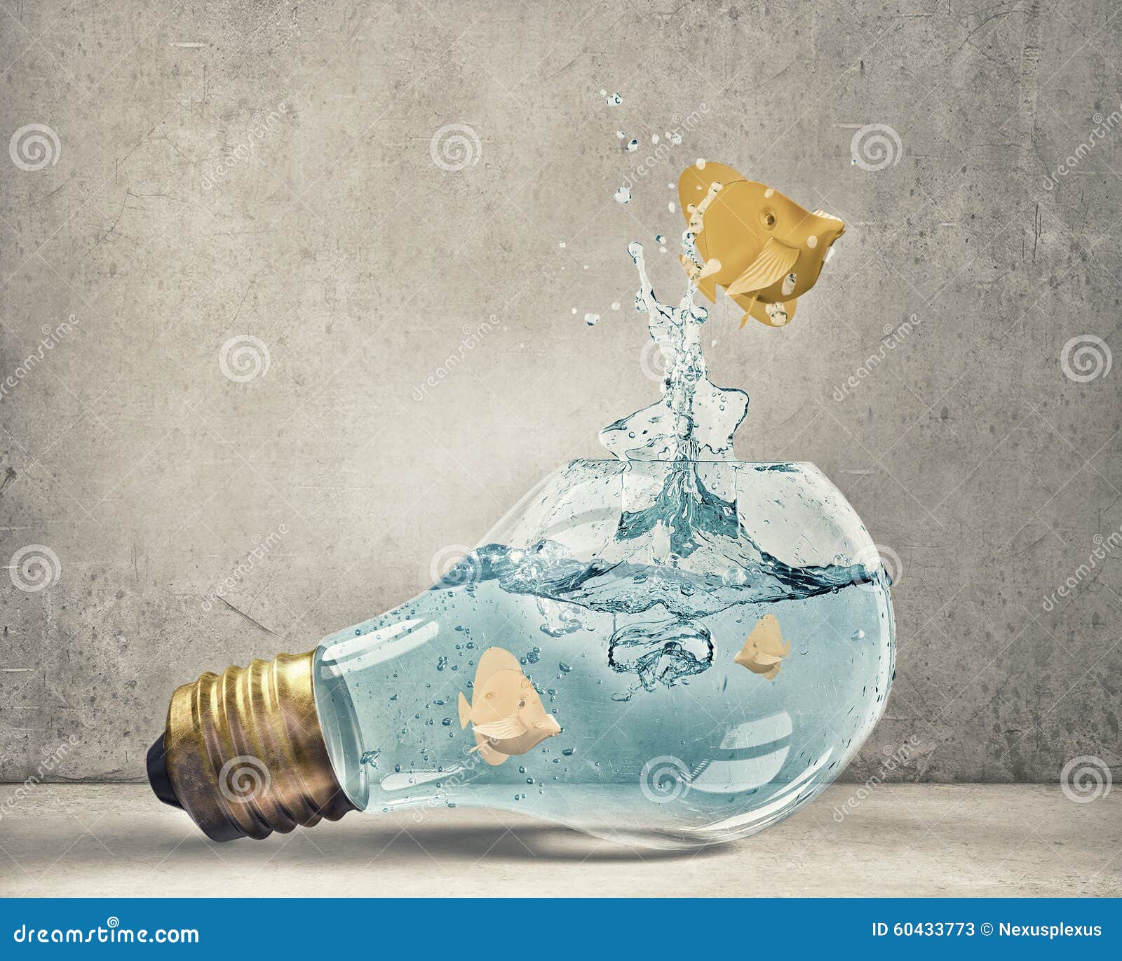 Fish in bulb stock image. Image of business, lamp, inside - 60433773