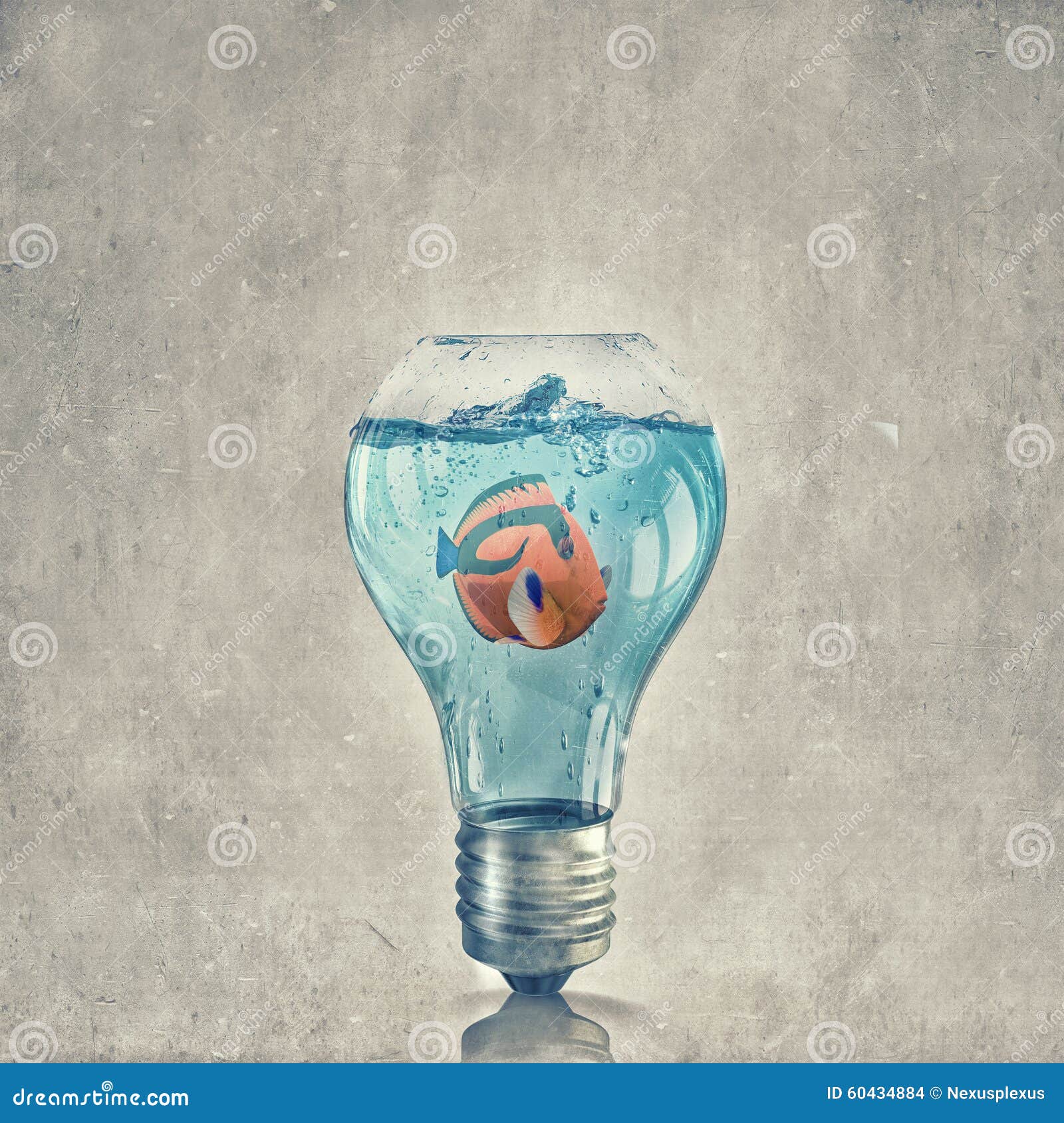 Fish in bulb stock photo. Image of light, inside, lamp - 60434884