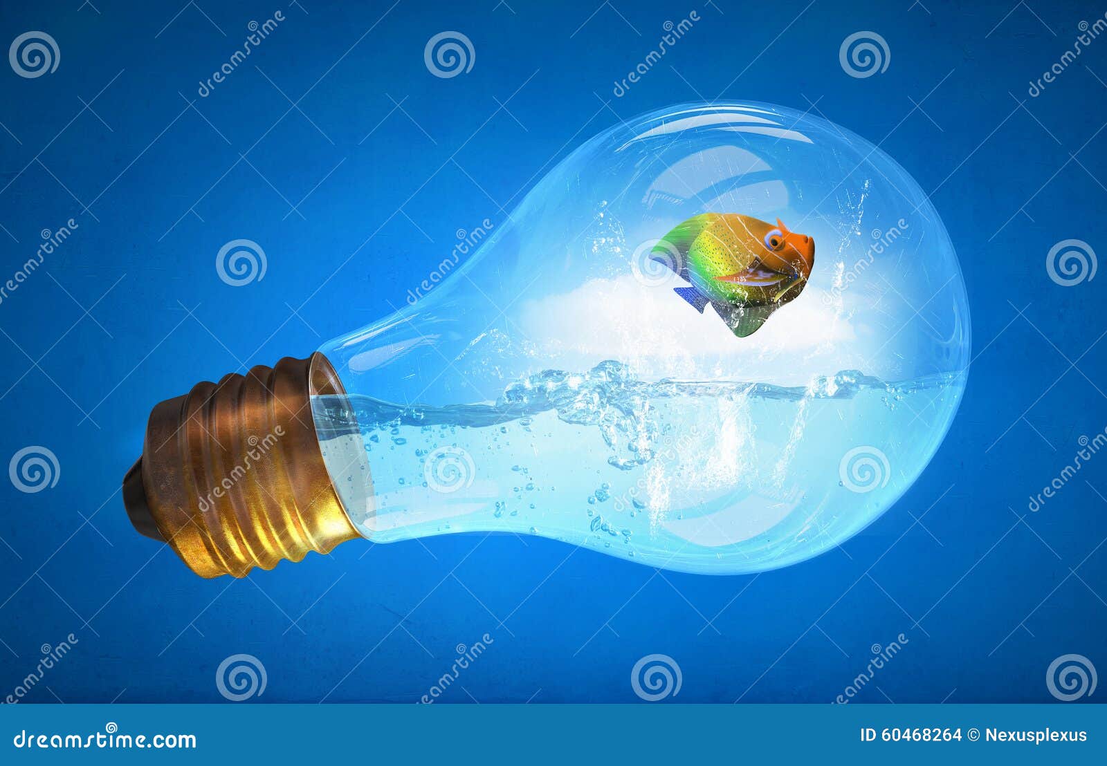 Fish in bulb stock photo. Image of conceptual, environment - 60468264