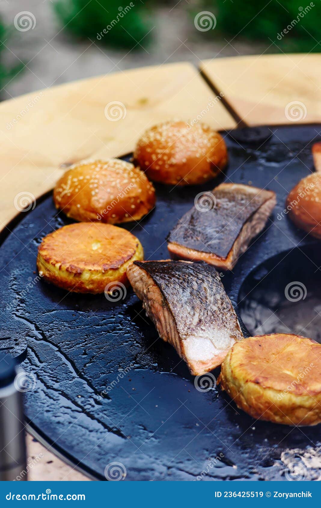 Fish Burger with Herb and Lemon Sauce Stock Image - Image of lemon ...