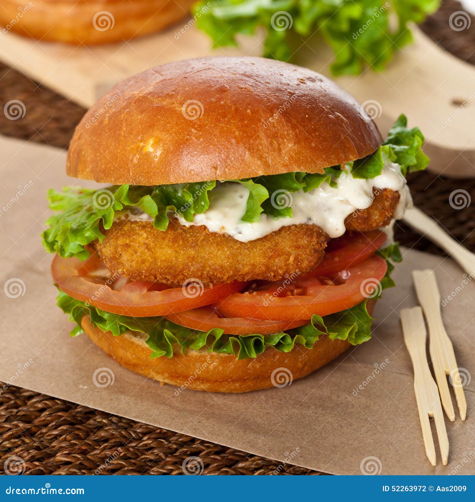 Fish burger stock photo. Image of delicious, board, pickle - 52263972