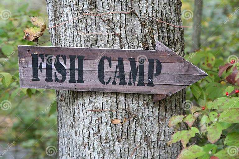 Fish camp sign stock image. Image of destination, summer - 11440473