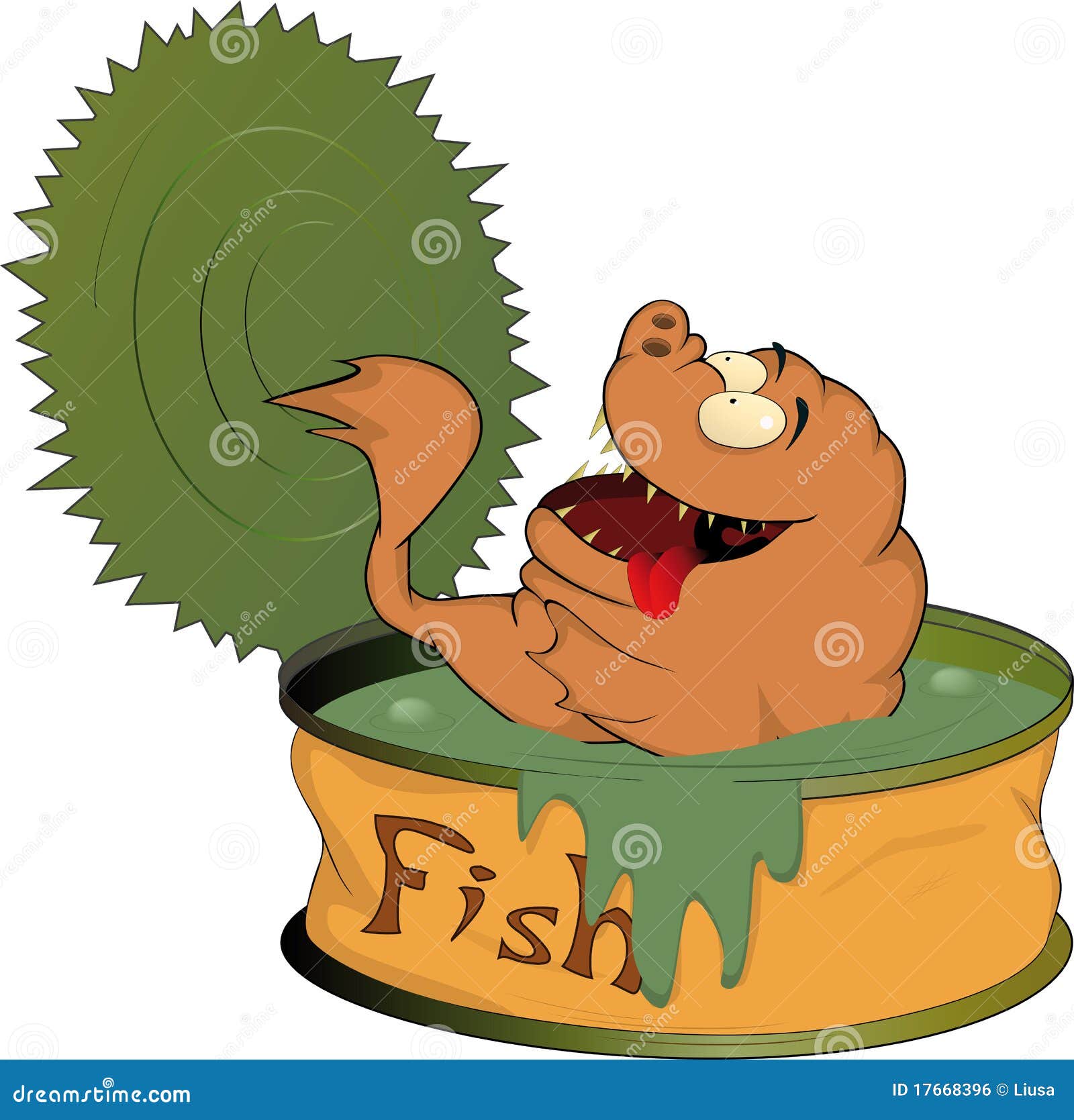 Fish canned food stock vector. Illustration of caricature - 17668396