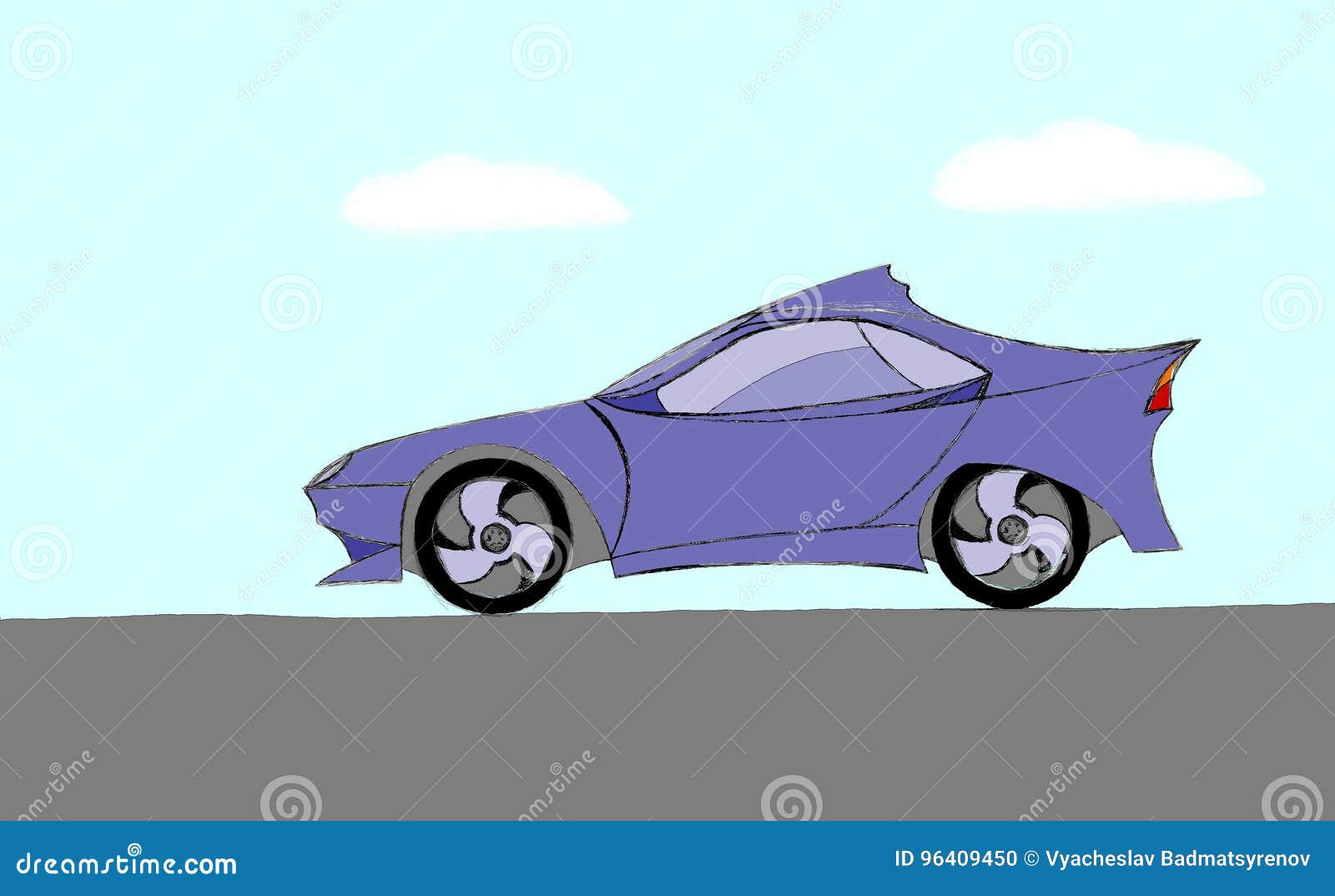 The fish car. stock illustration. Illustration of blue - 96409450