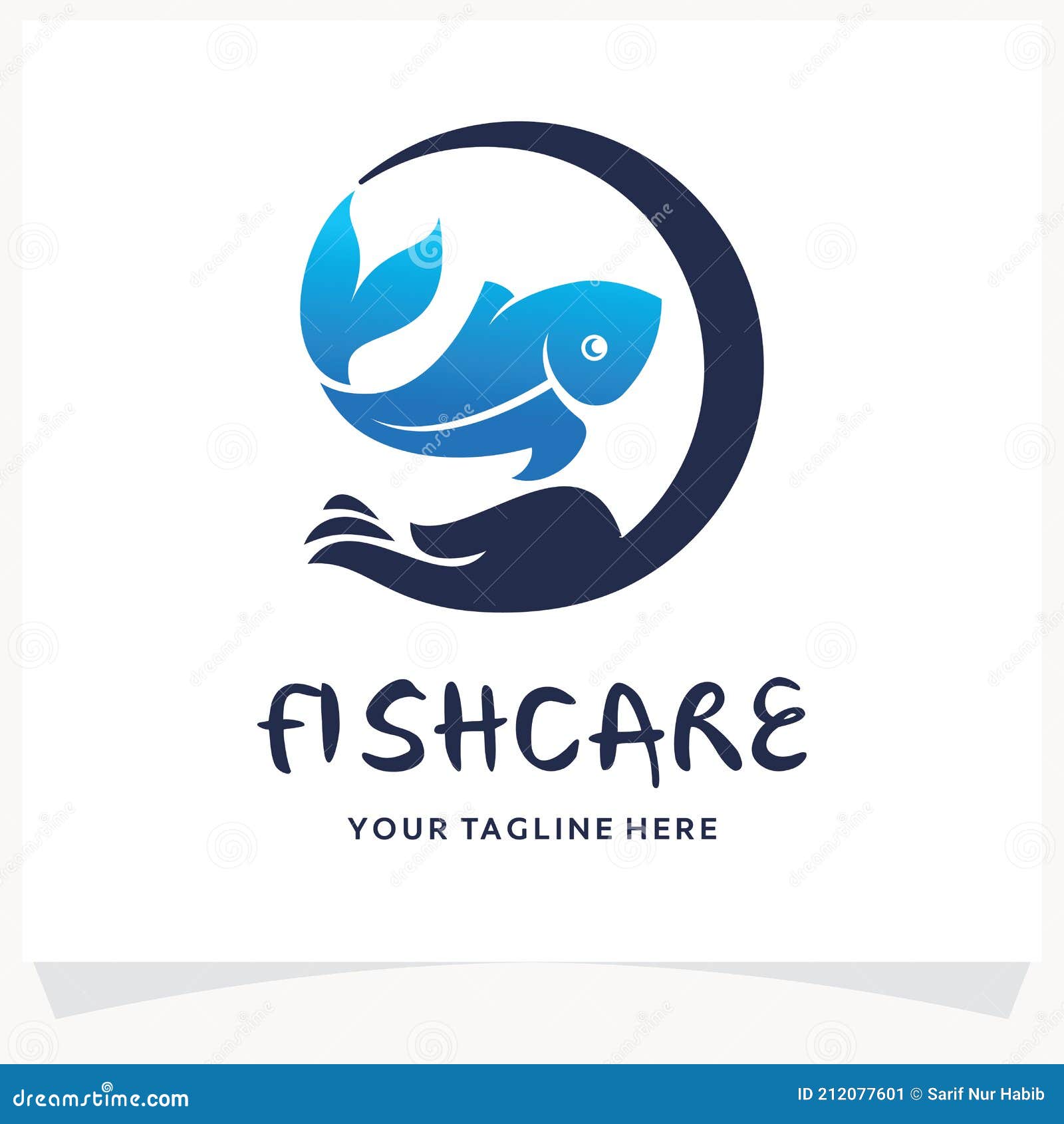 Fish Care Logo Design Template Inspiration Stock Vector - Illustration ...