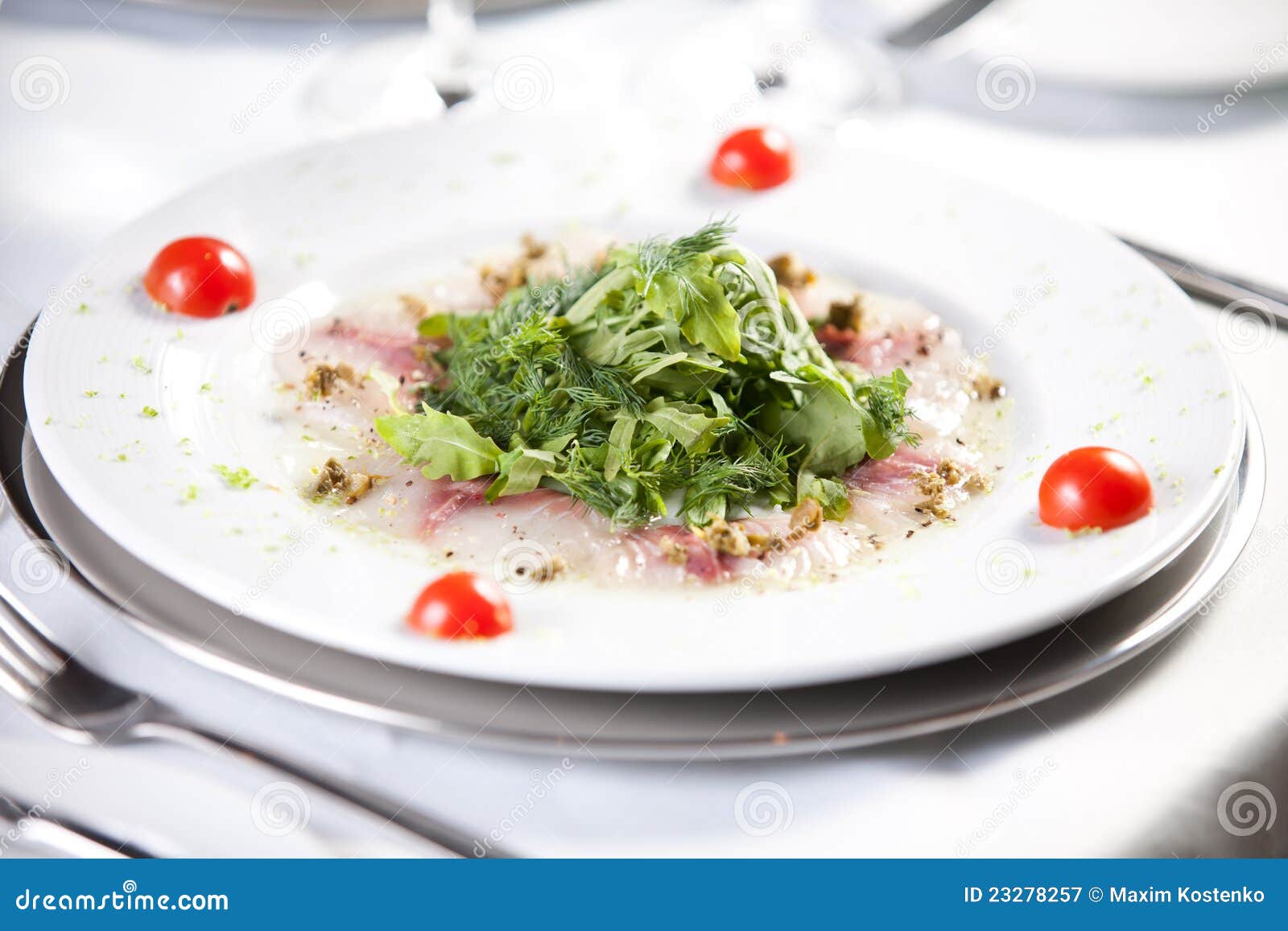 Fish carpaccio stock image. Image of fish, diet, cuisine - 23278257