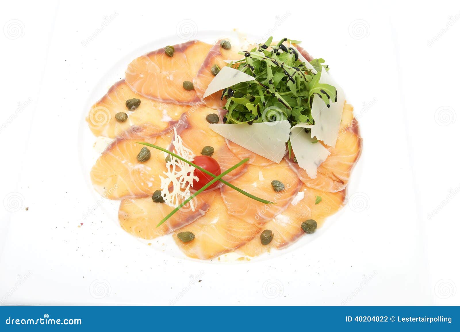 Fish carpaccio stock photo. Image of lettuce, food, fish - 40204022