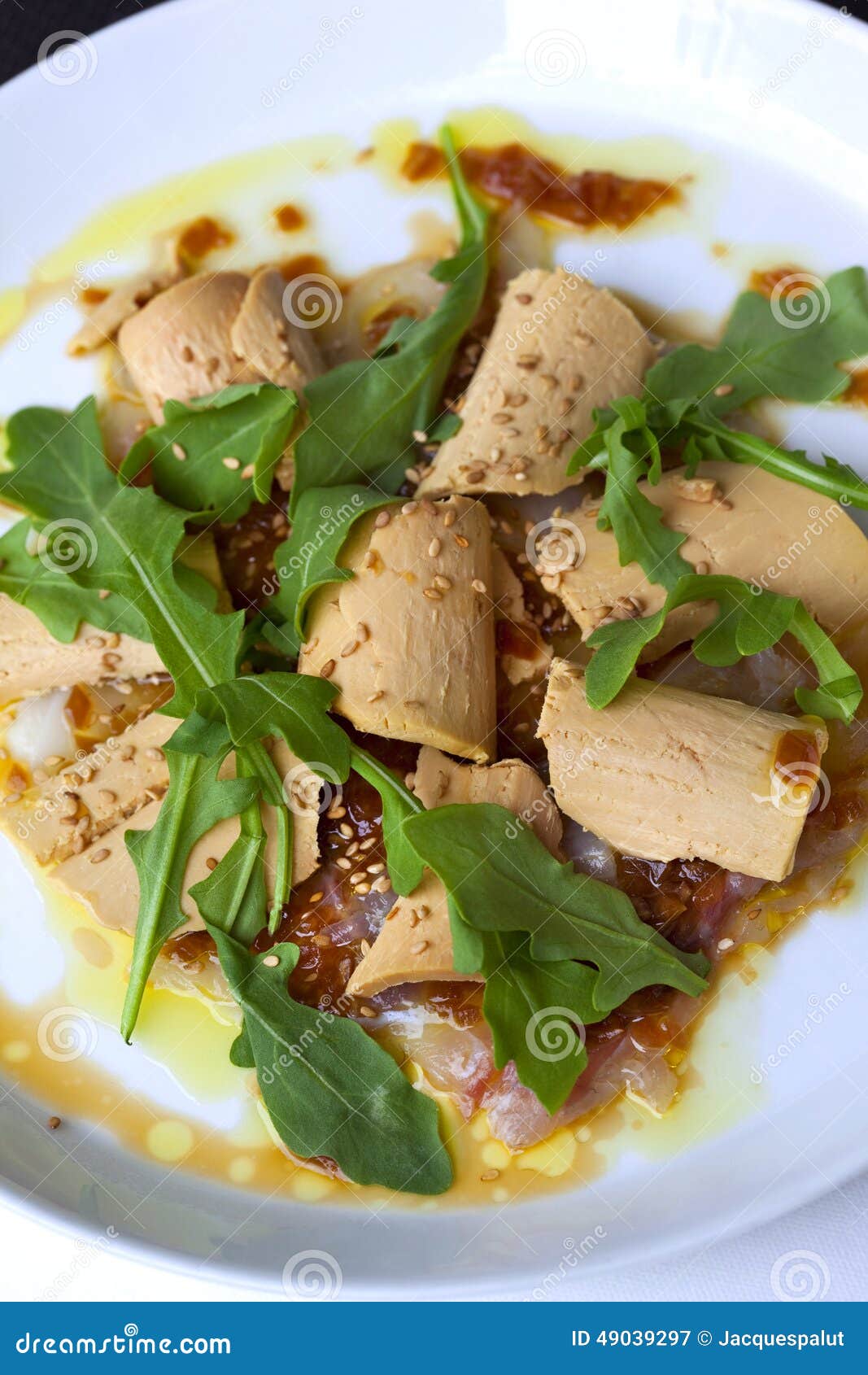 Fish Carpaccio and Foie Gras Stock Image - Image of plate, cooking ...