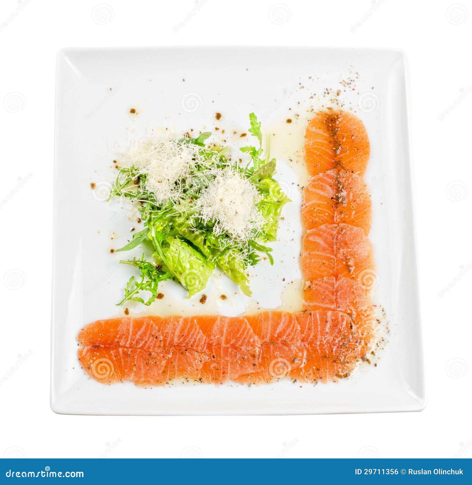 Fish Carpaccio with salad stock photo. Image of pepper - 29711356