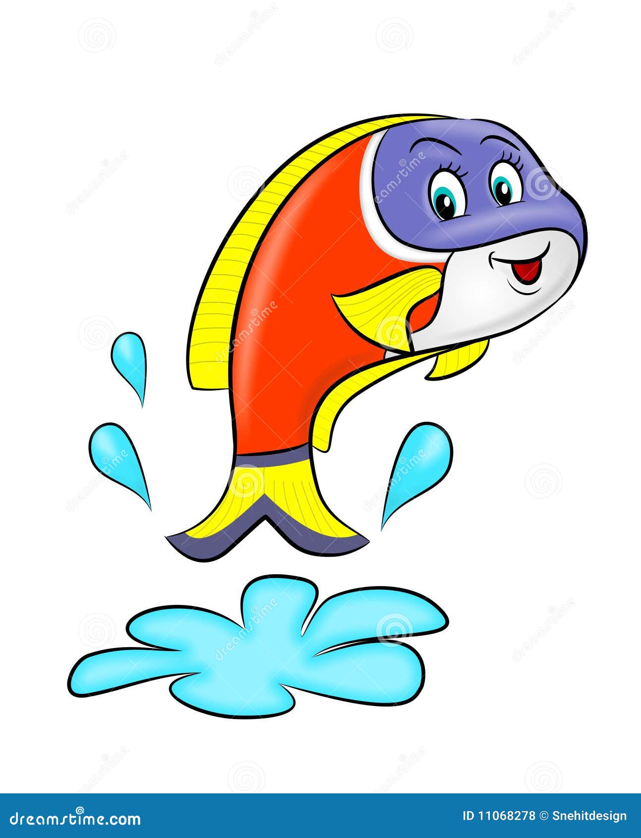 Fish cartoon stock illustration. Illustration of move - 11068278