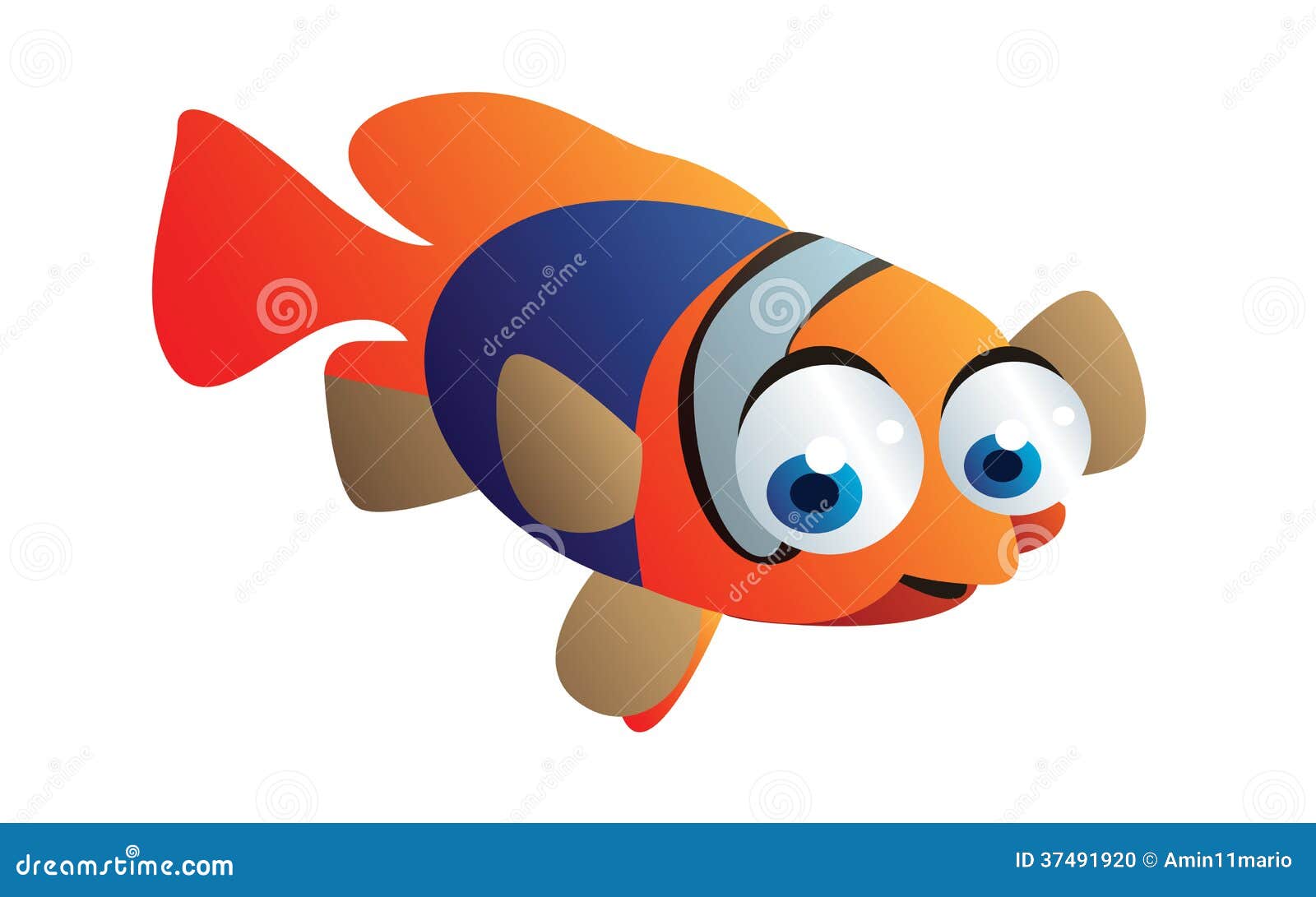 Fish cartoon stock illustration. Illustration of amusing - 37491920
