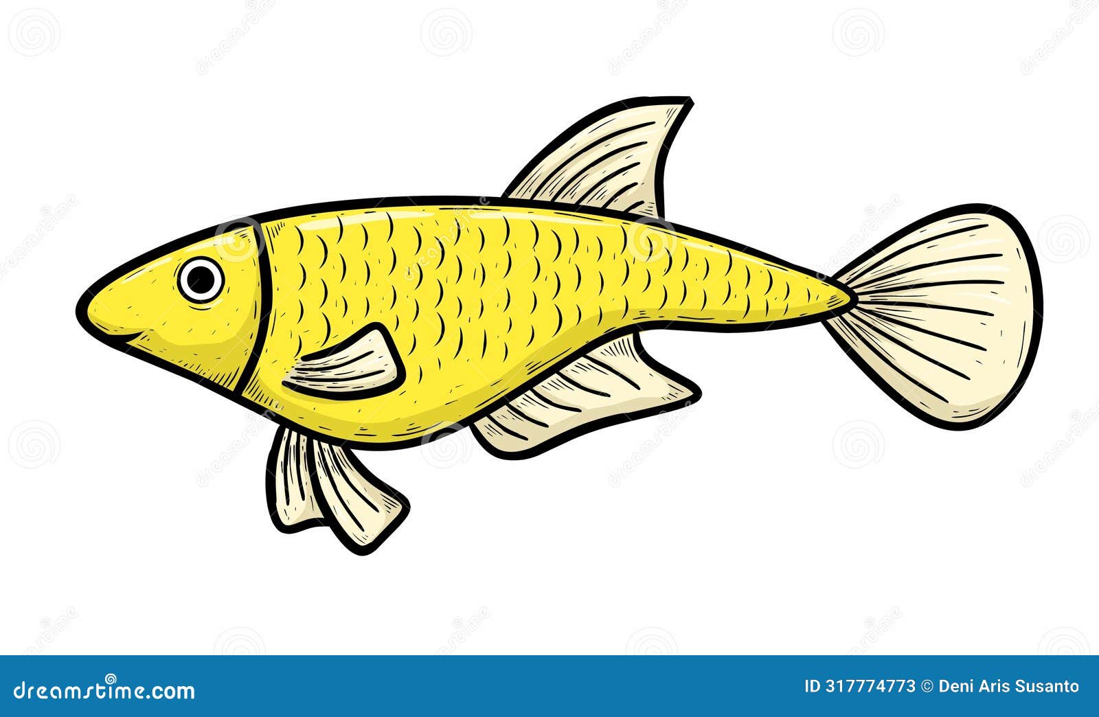 Fish Cartoon Isolated on White Stock Illustration - Illustration of ...