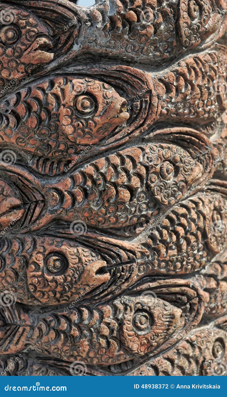 Fish carved on a tree stock photo. Image of solid, nature - 48938372