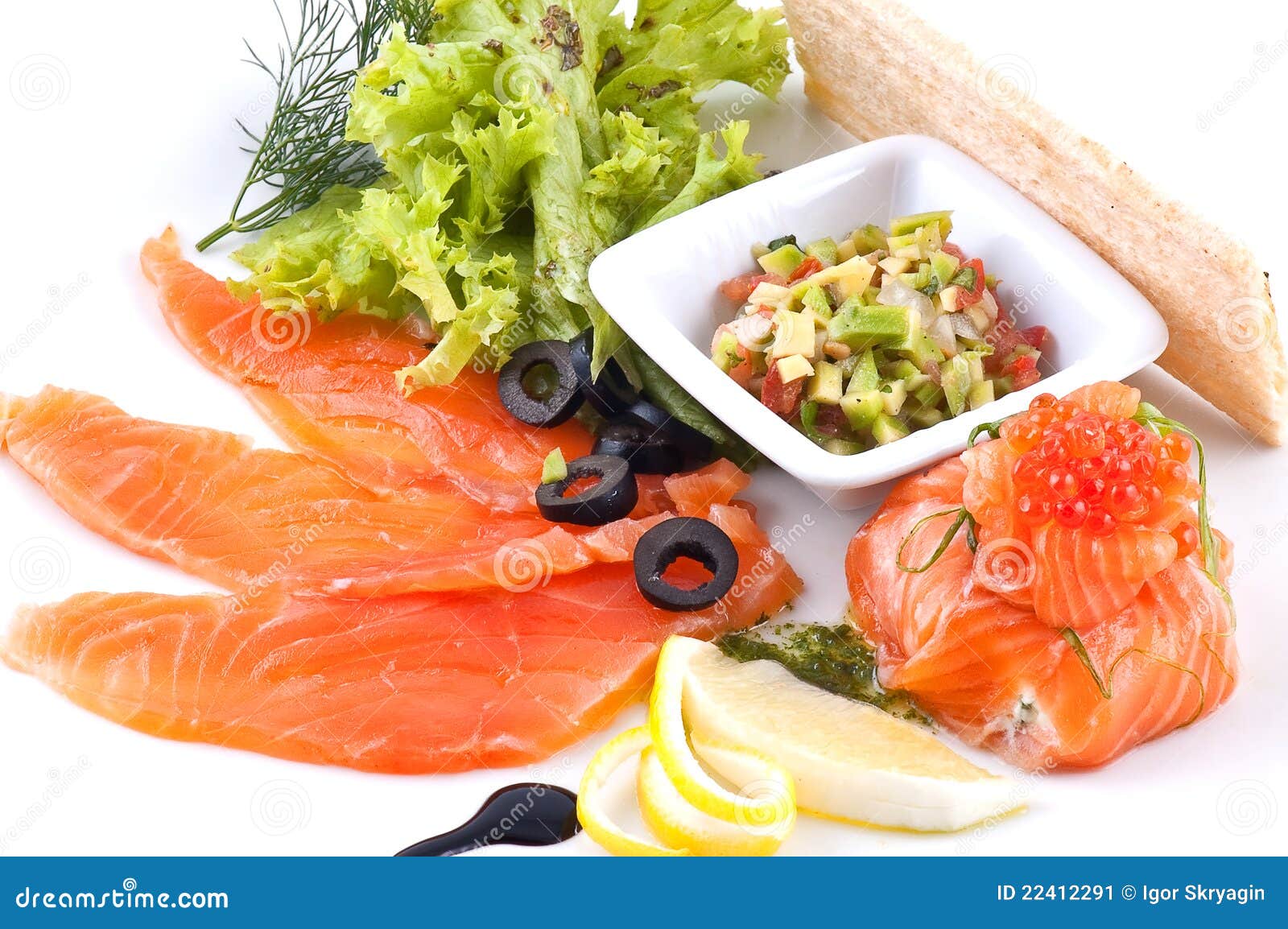Fish and caviar stock image. Image of gourmet, lunch - 22412291