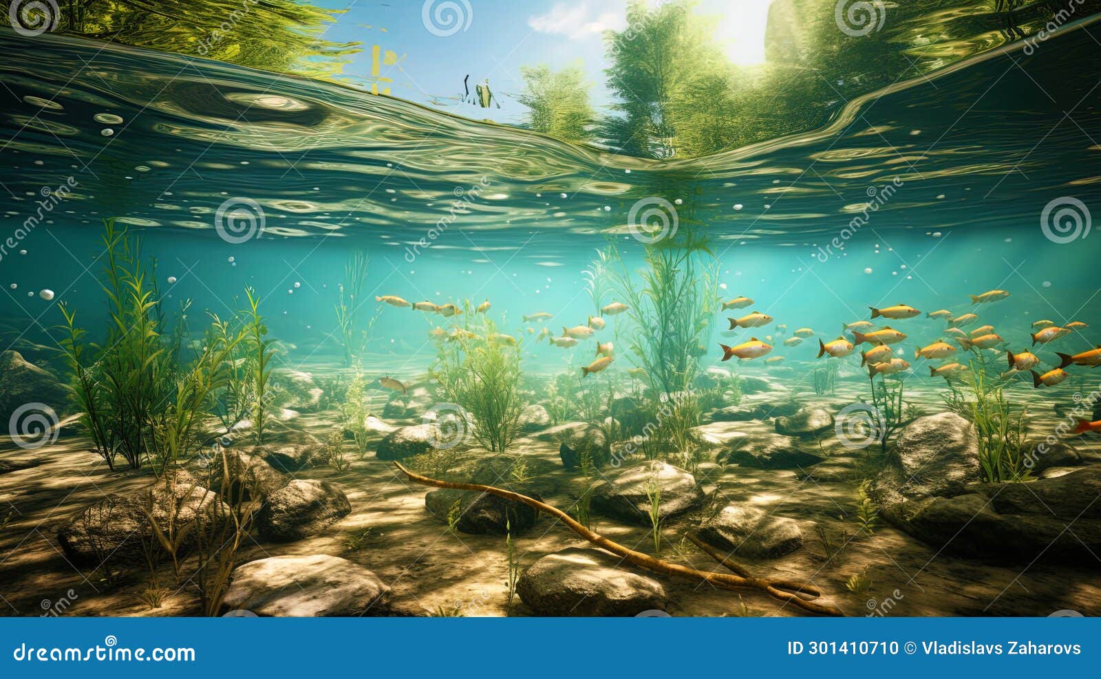 The Fish Challenging Water Flows, Striving for a Spawning Place Stock ...