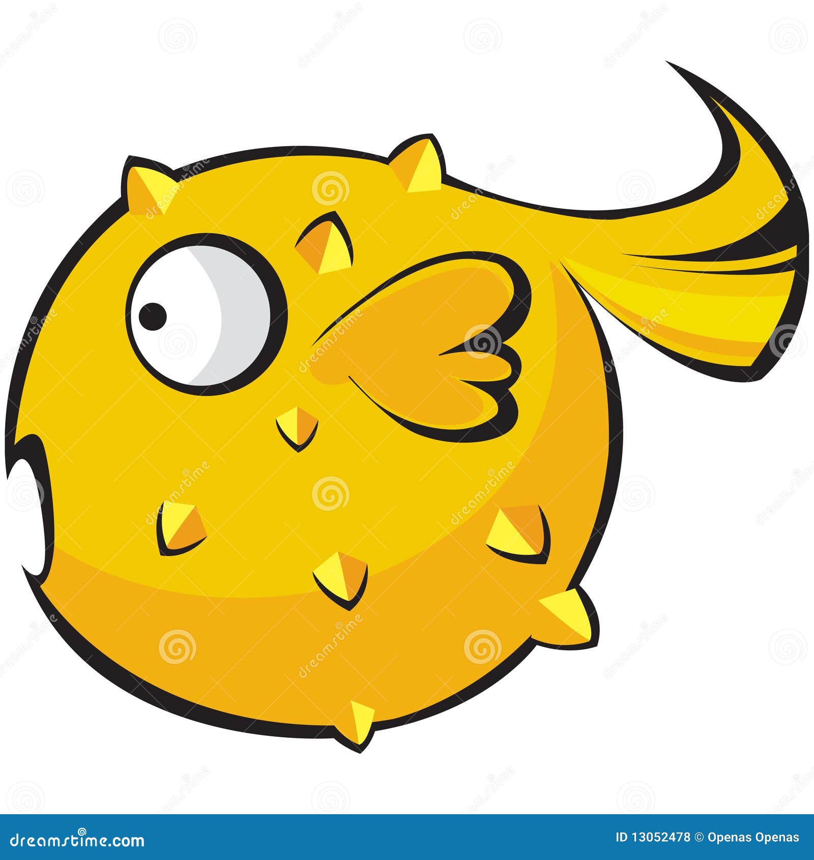 Fish character stock vector. Illustration of yellow, design - 13052478