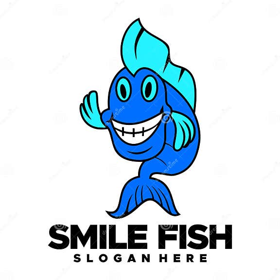 Fish Character Logo Design Cartoon Stock Vector - Illustration of ...