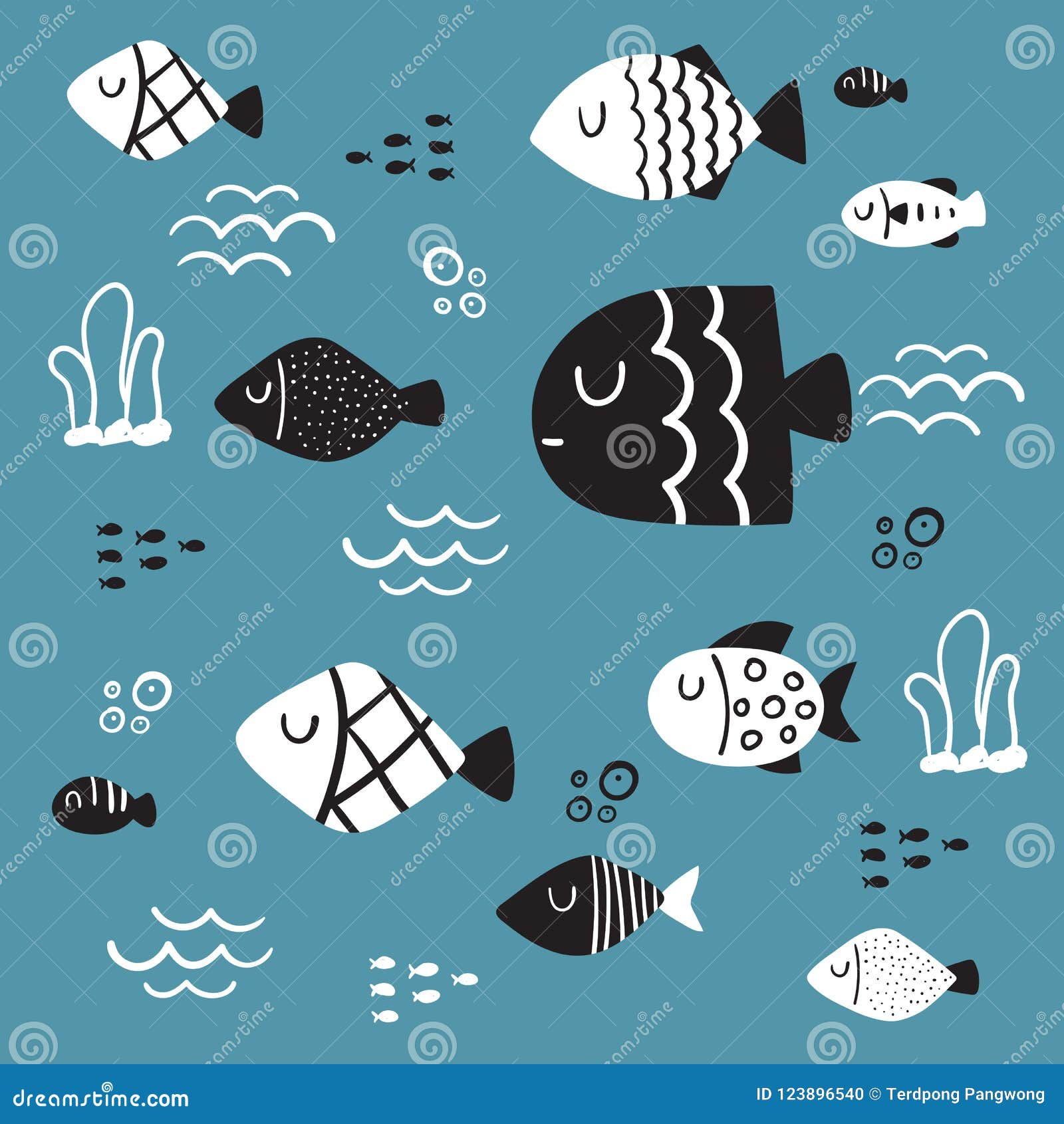 Fish Character Vector Design Stock Vector - Illustration of life, coral ...