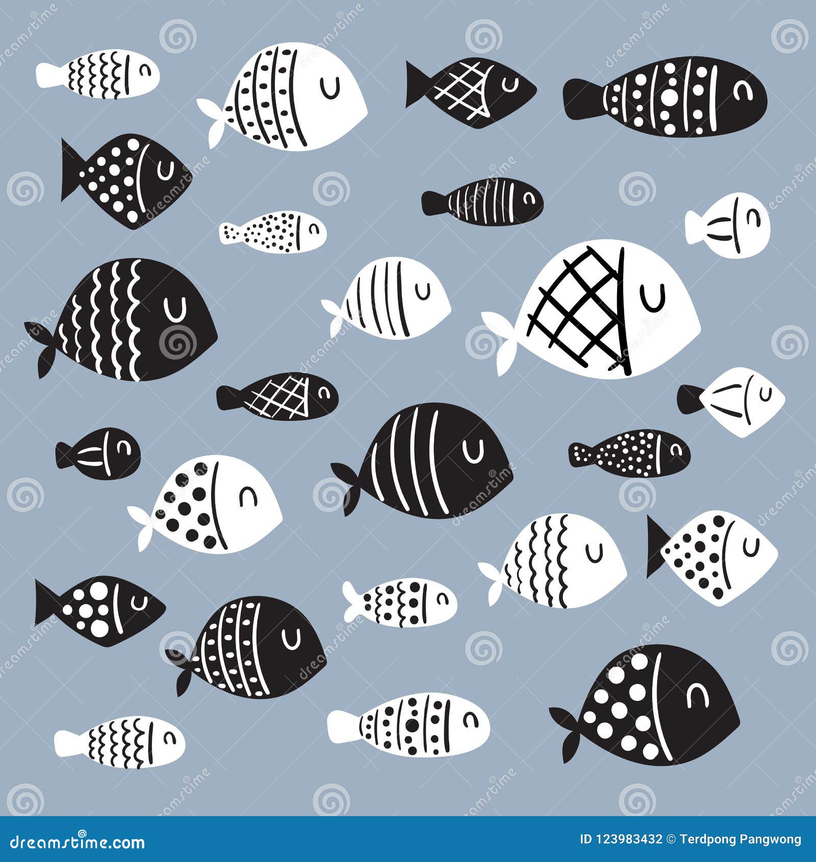 Fish Character Vector Design Stock Vector - Illustration of life, icon ...