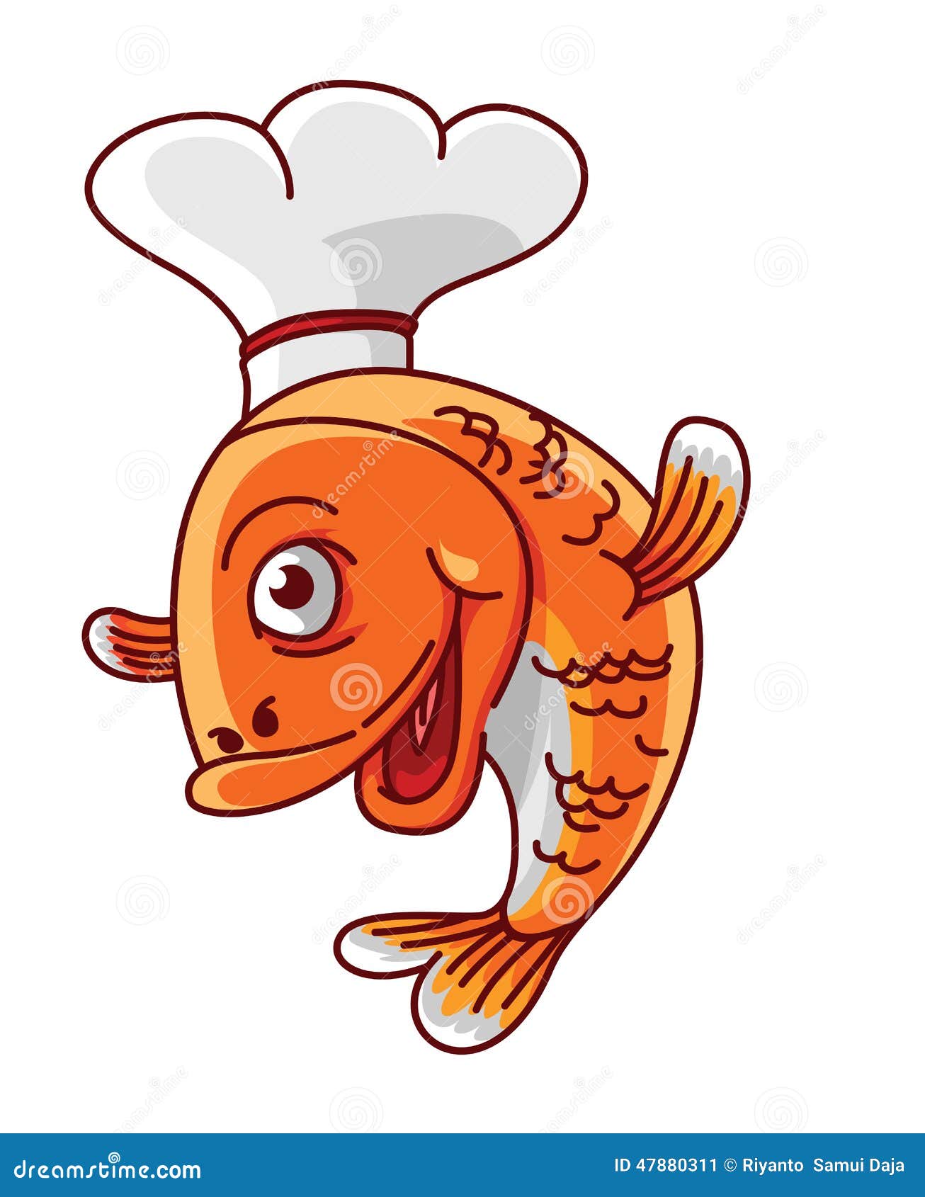 Fish chef stock vector. Illustration of cooking, ocean - 47880311