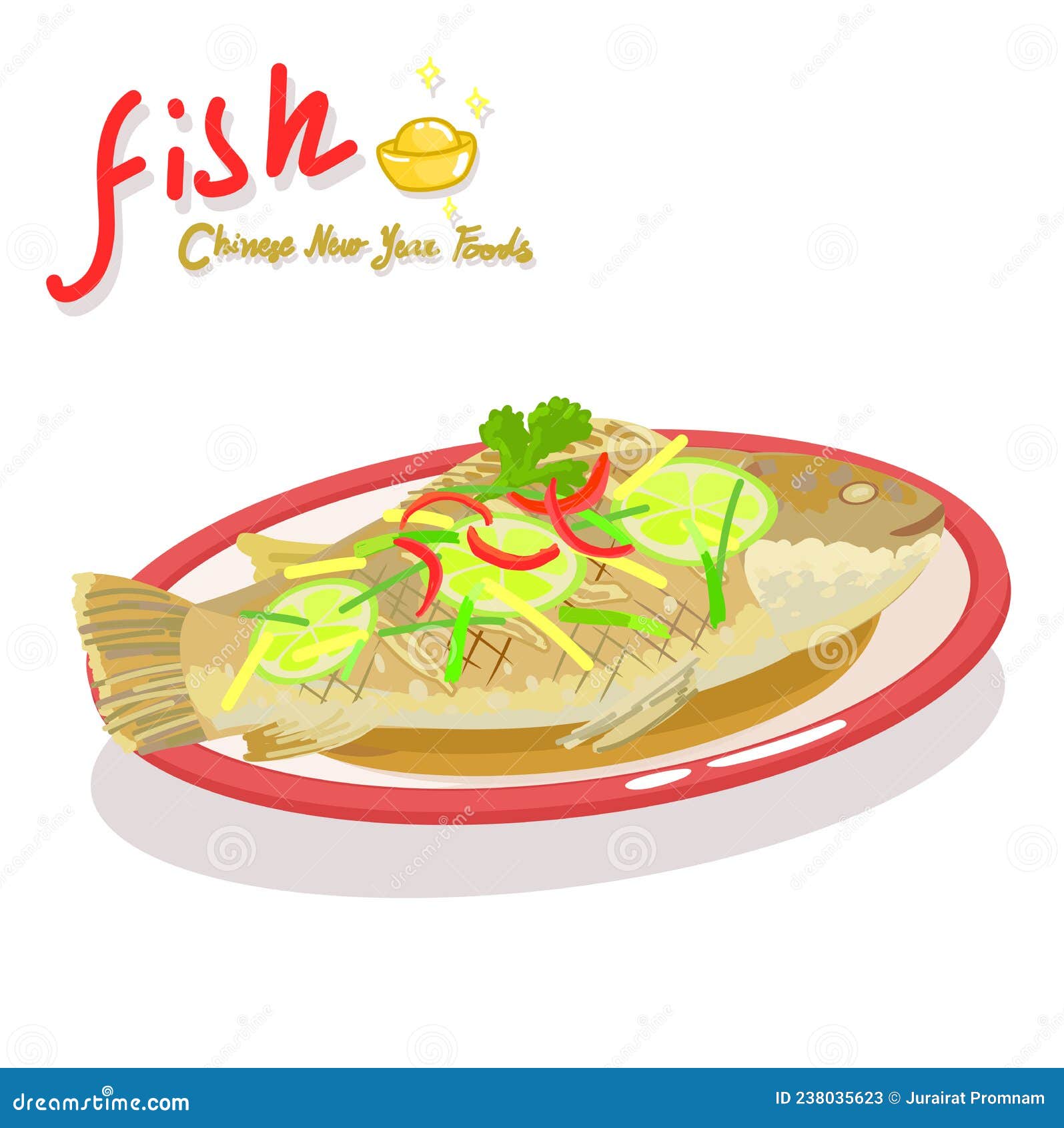 Fish for Chinese New Year Vector Stock Vector - Illustration of ...