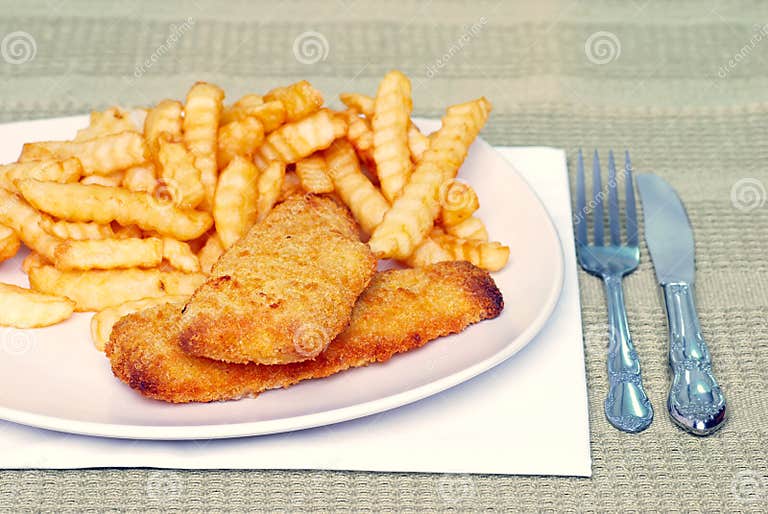 Fish and Chips stock image. Image of green, pickerel, double - 4773309