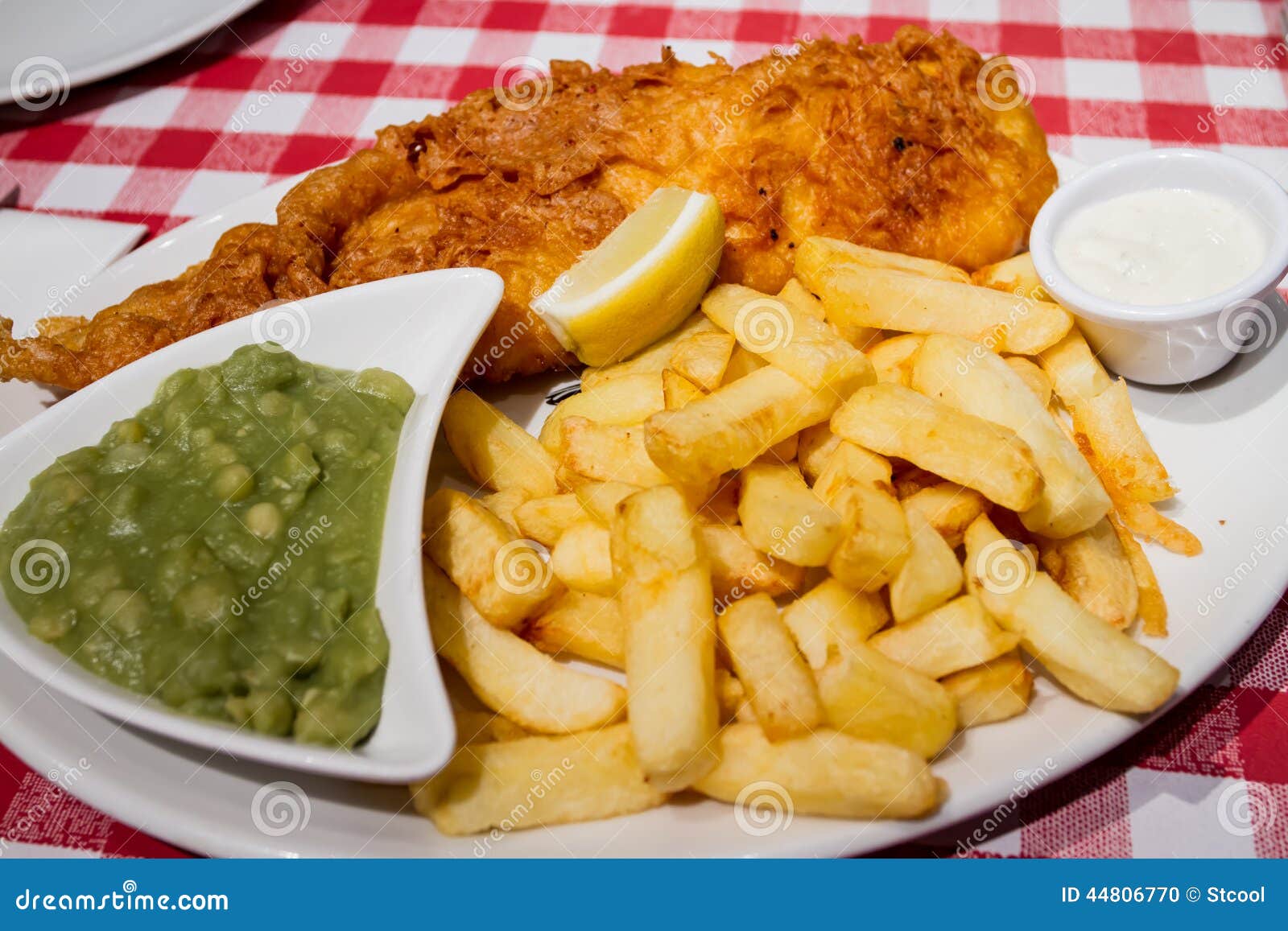 Fish and chips with Bean stock photo. Image of potato - 44806770