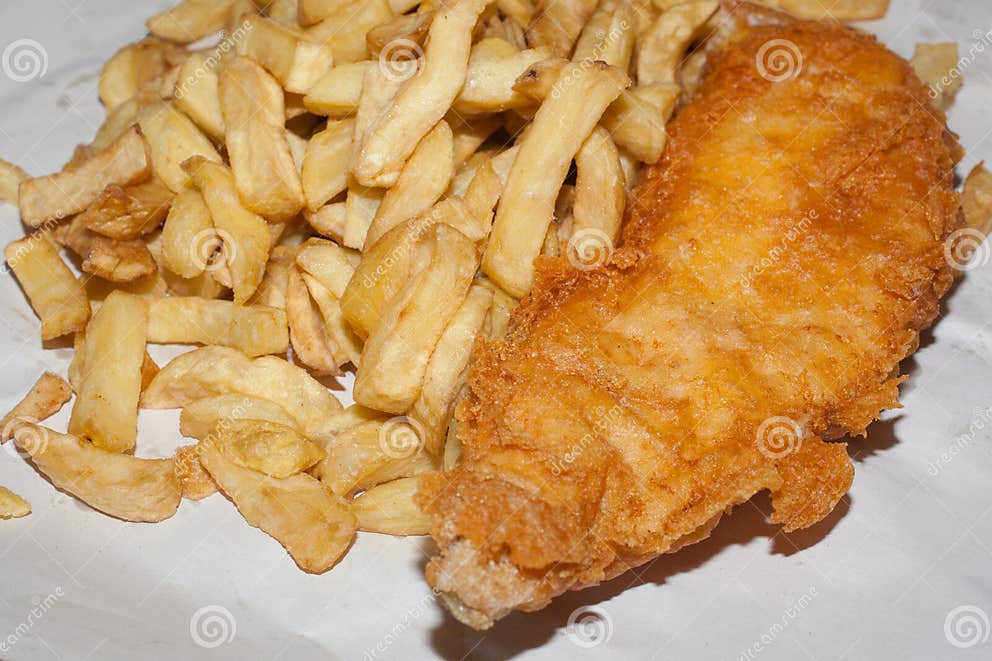 Fish and Chips from an English Fish and Chip Chop Stock Photo - Image ...