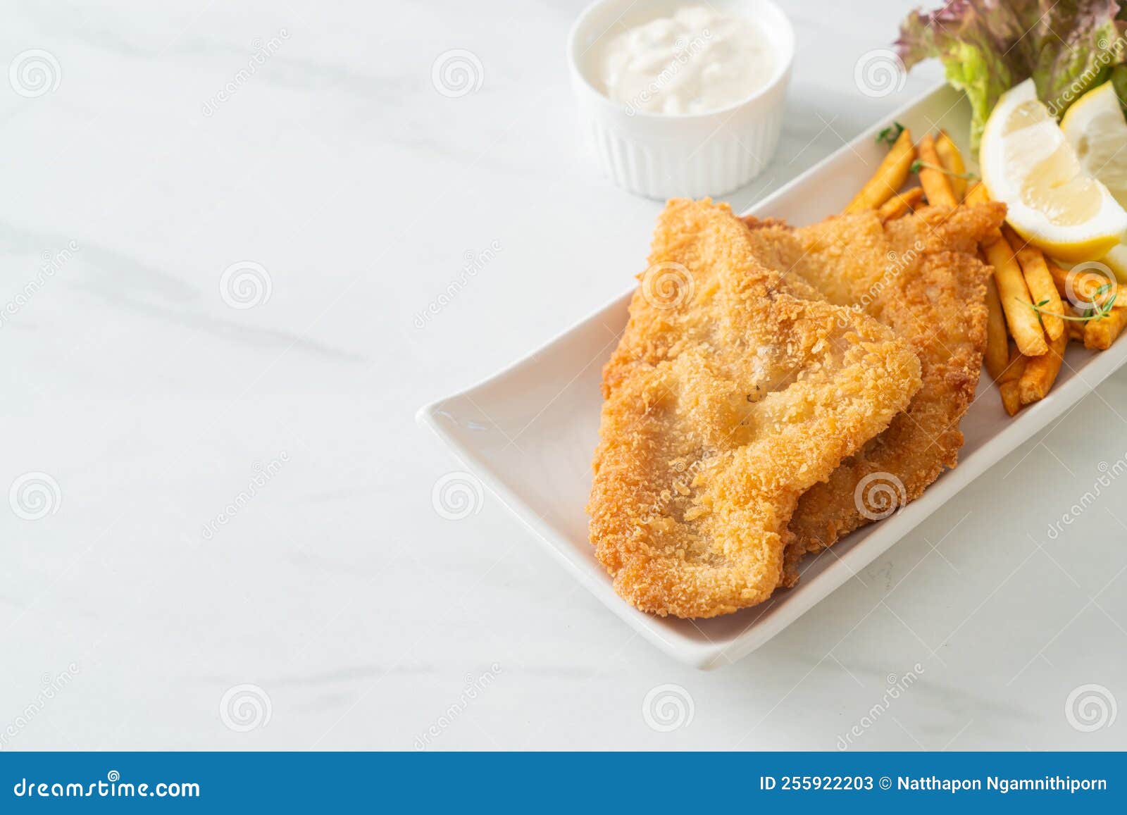 Fish and Chips - Fried Fish Fillet with Potatoes Chips Stock Image ...