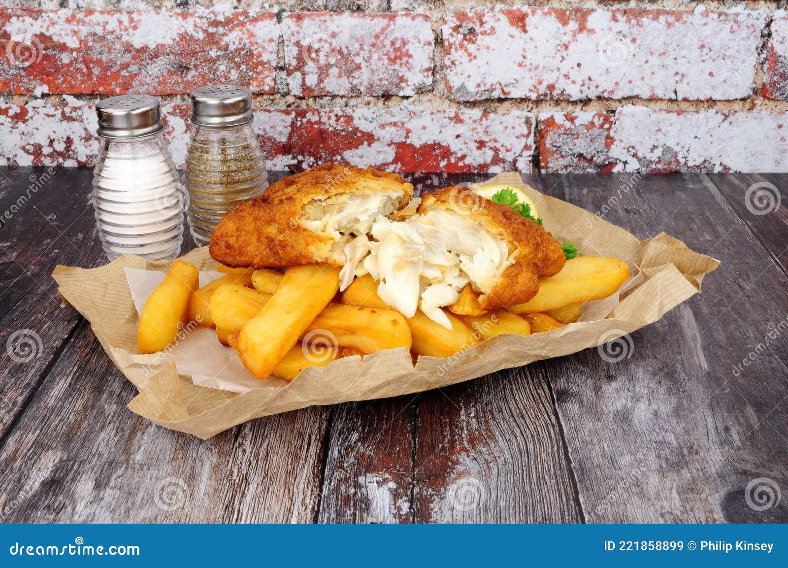 Fish and Chips Meal in Paper Stock Image - Image of portion, fish ...