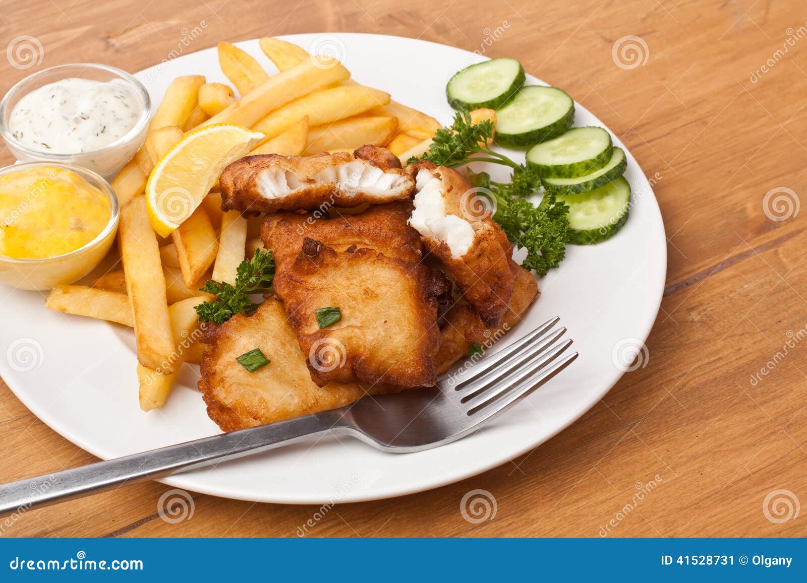 Fish and Chips on a Plate stock image. Image of meal - 41528731
