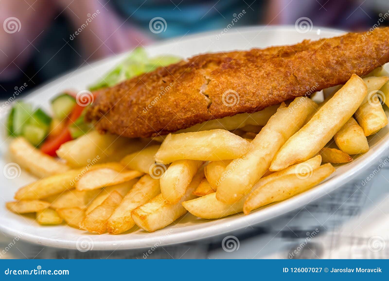 Fish and chips on a plate stock image. Image of great - 126007027