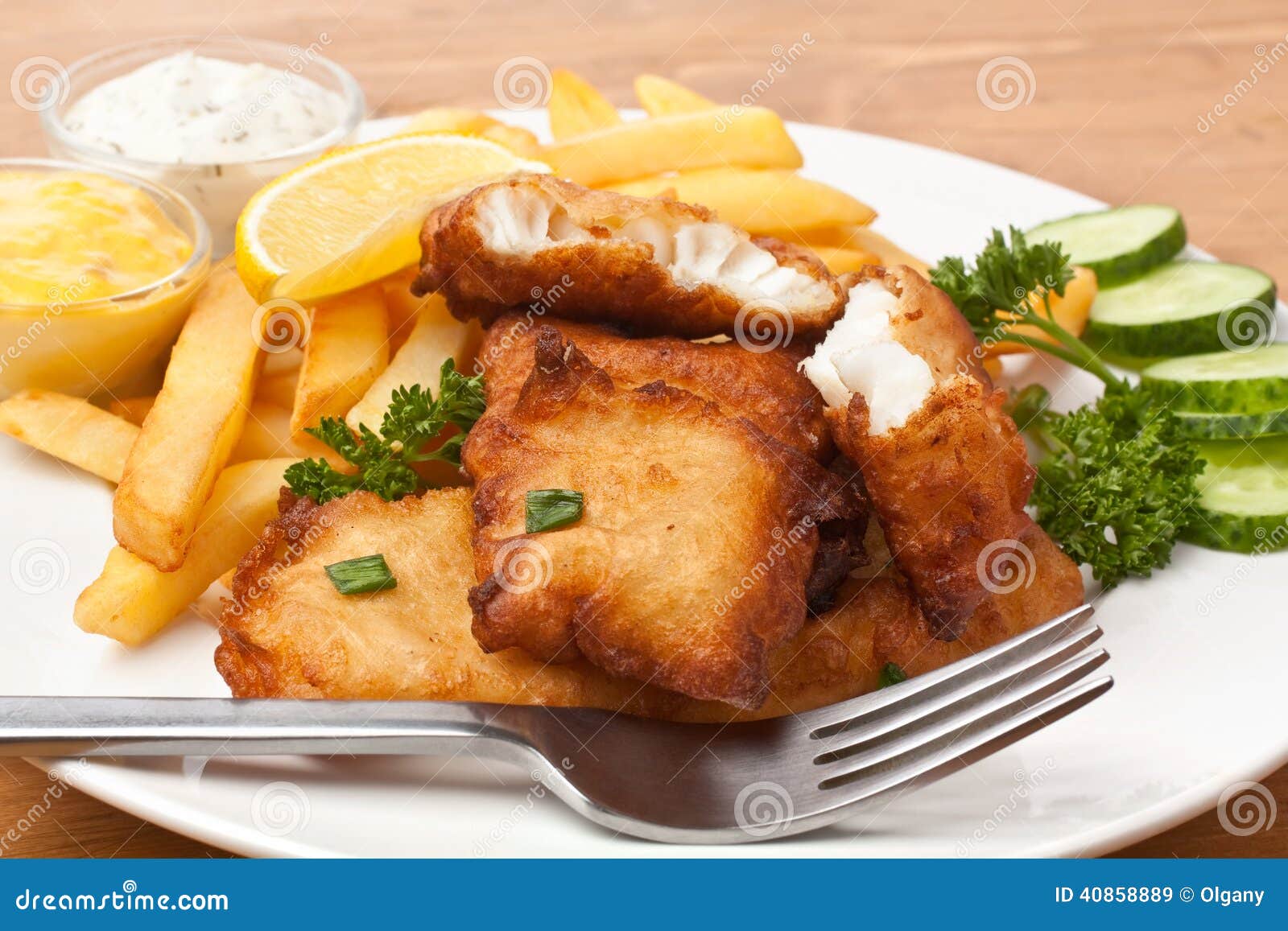 Fish and Chips on a Plate stock image. Image of english - 40858889