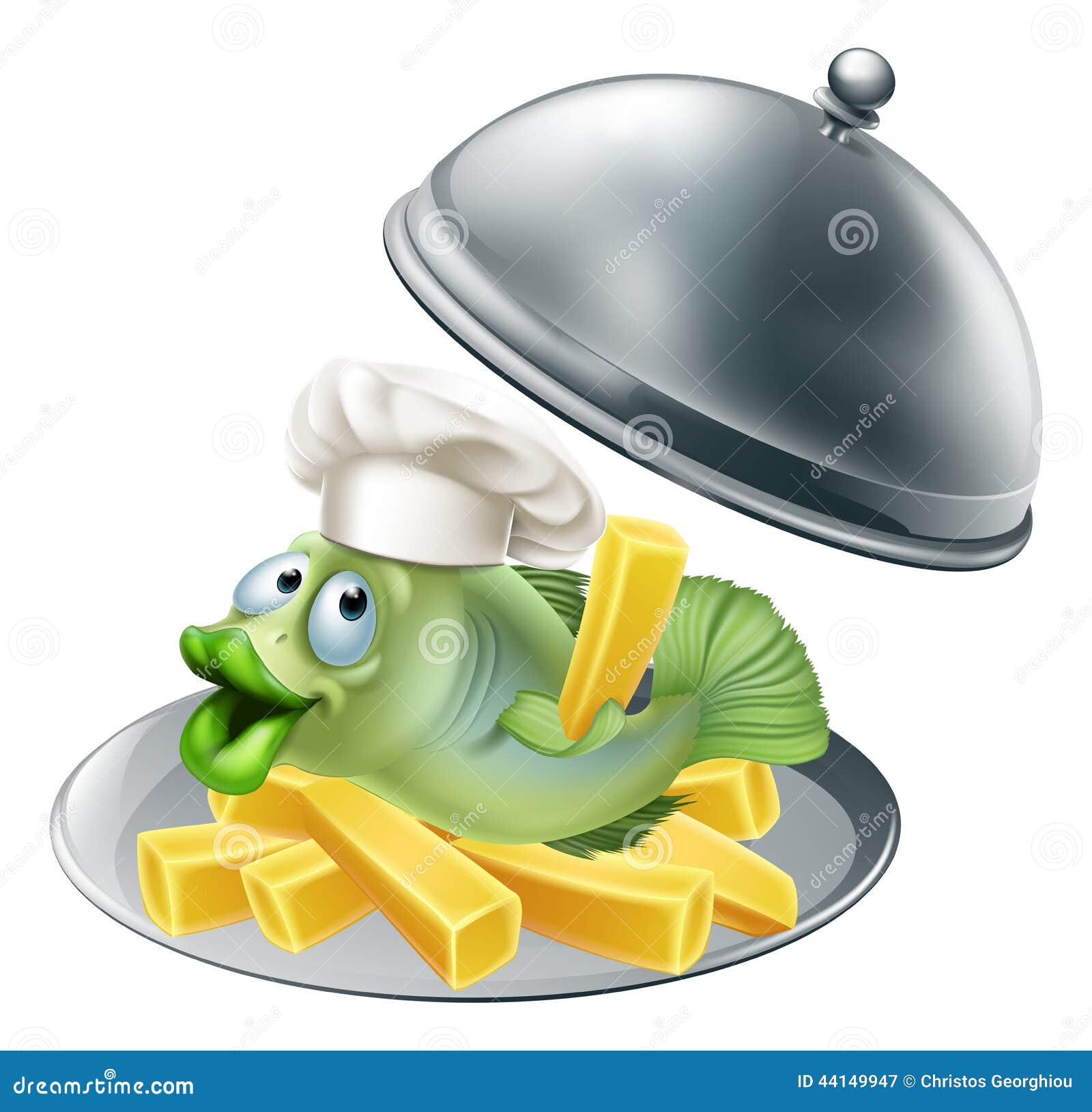 Fish And Chips Platter Cartoon Vector | CartoonDealer.com #44149947