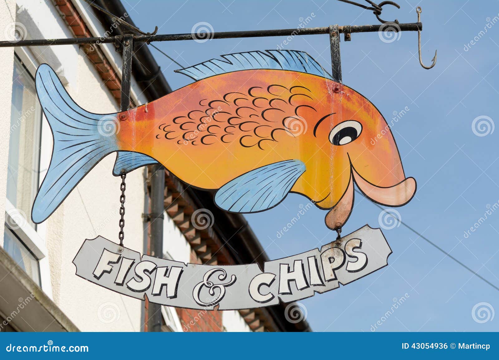 Fish and chips shop sign stock photo. Image of restaurant - 43054936