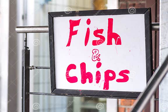 Fish & Chips sign stock image. Image of fried, restaurant - 216997665