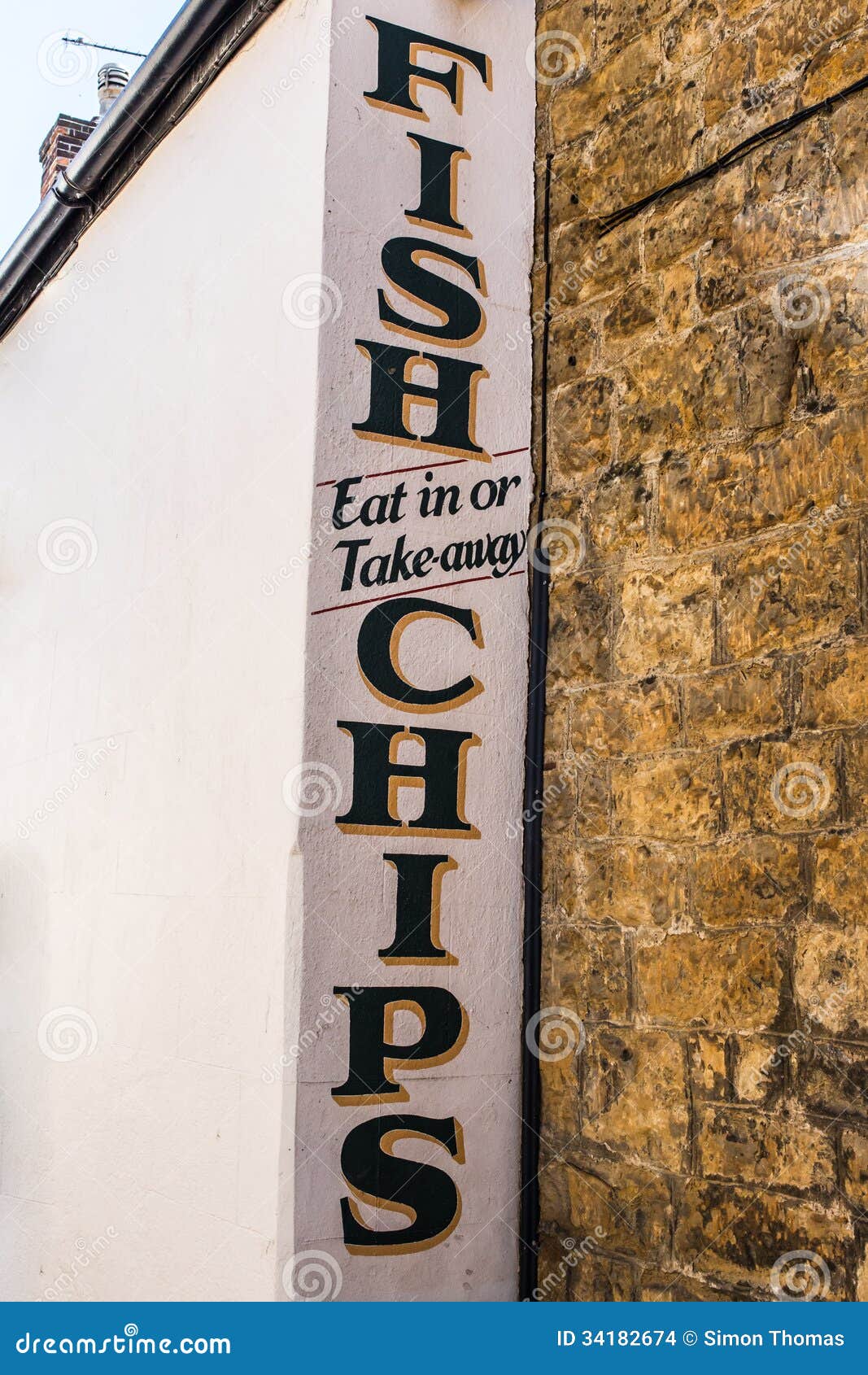 Fish & Chips stock photo. Image of takeaway, signage - 34182674