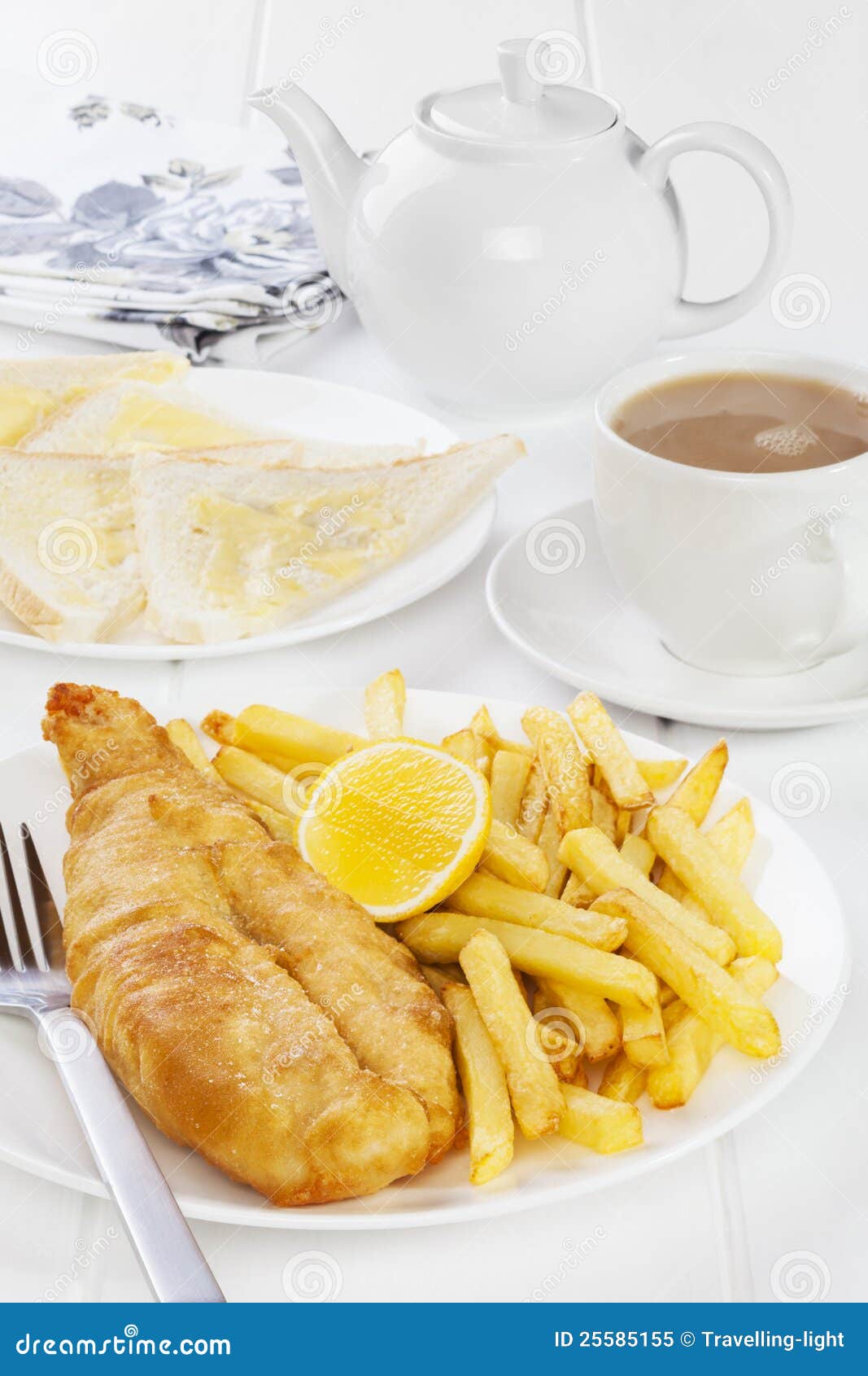 Fish and Chips Supper stock image. Image of battered - 25585155