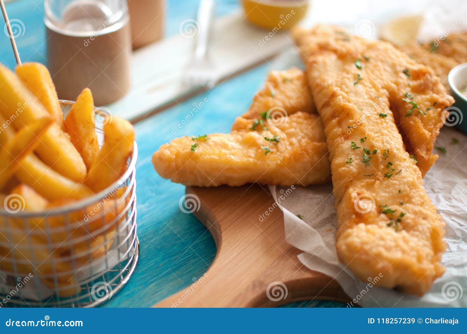 Fish and chips stock image. Image of traditional, fish - 118257239