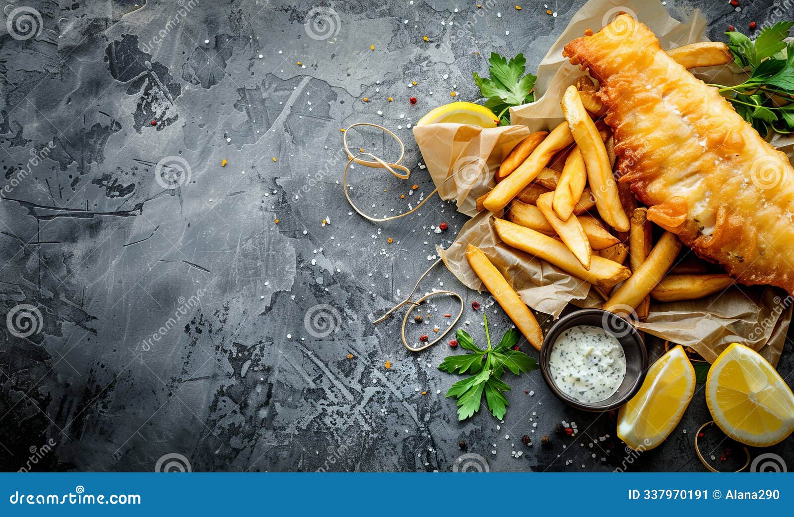 Fish and Chips - Traditional British Food. Closeup View with Copyspace ...