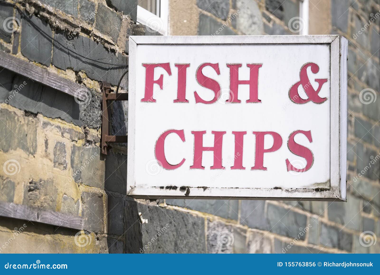 Fish and Chips Vintage Retro Sign Stock Photo - Image of away, rural ...