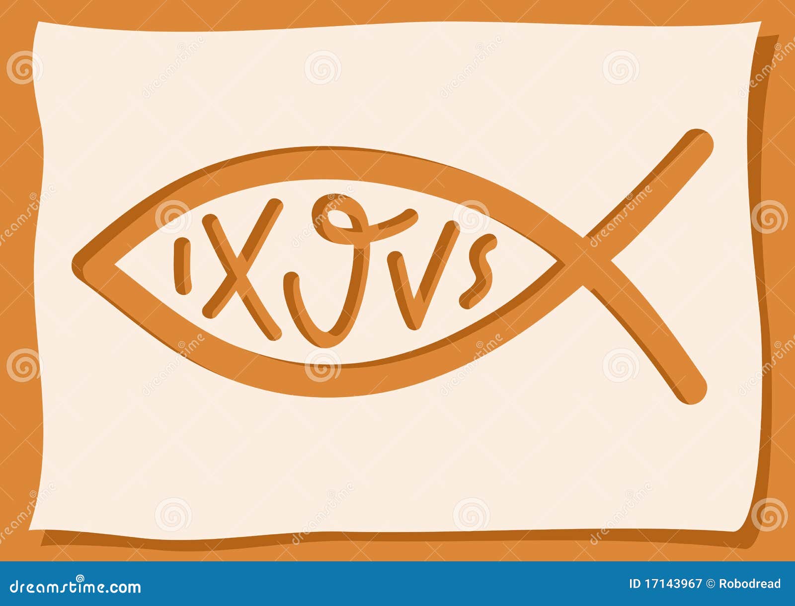 Fish, a Christian symbol stock vector. Illustration of baptismal - 17143967