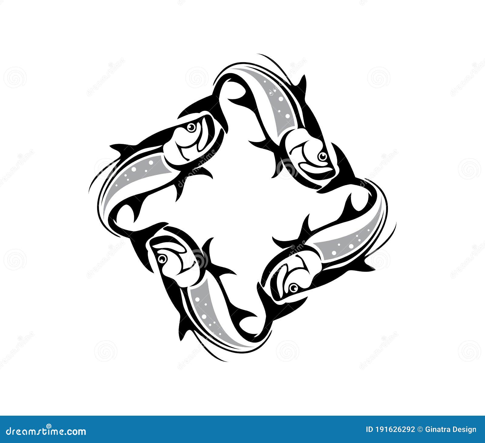 Fish circle form logo sign stock illustration. Illustration of circle ...