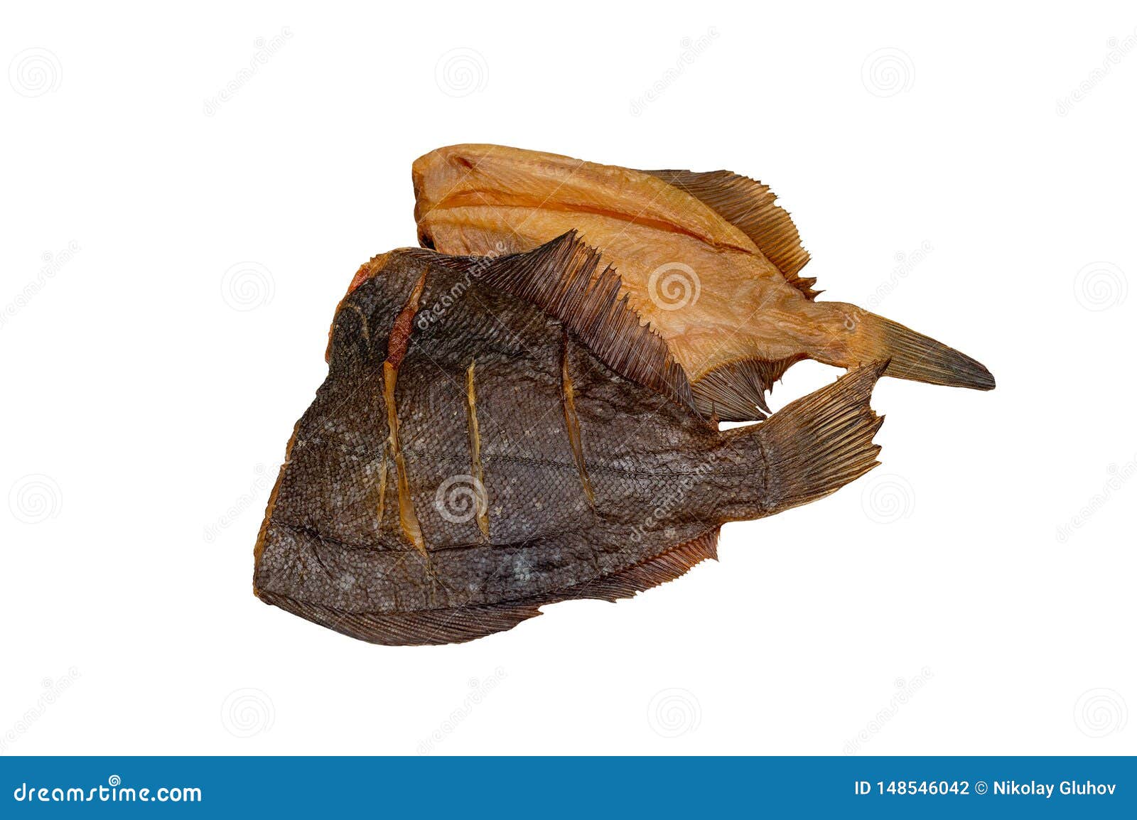 Fish Cold-smoked Flounder without a Head. Stock Photo - Image of ...