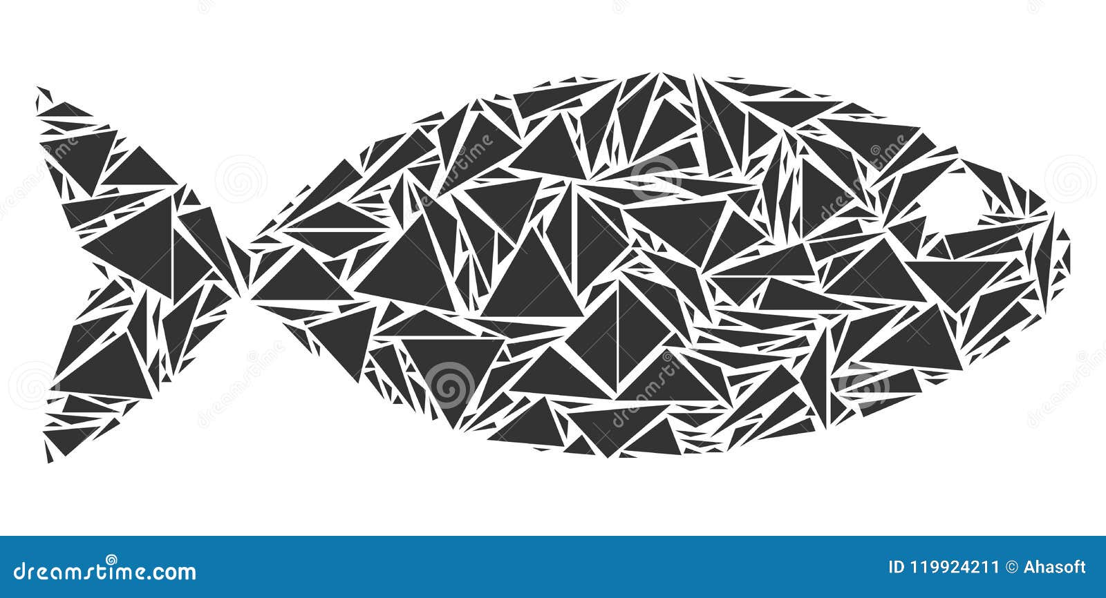 Fish Collage of Triangles stock vector. Illustration of health - 119924211