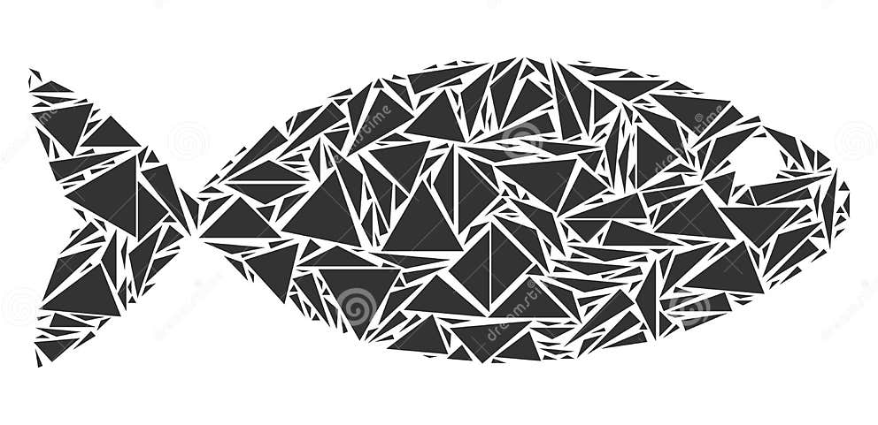 Fish Collage of Triangles stock vector. Illustration of health - 119924211