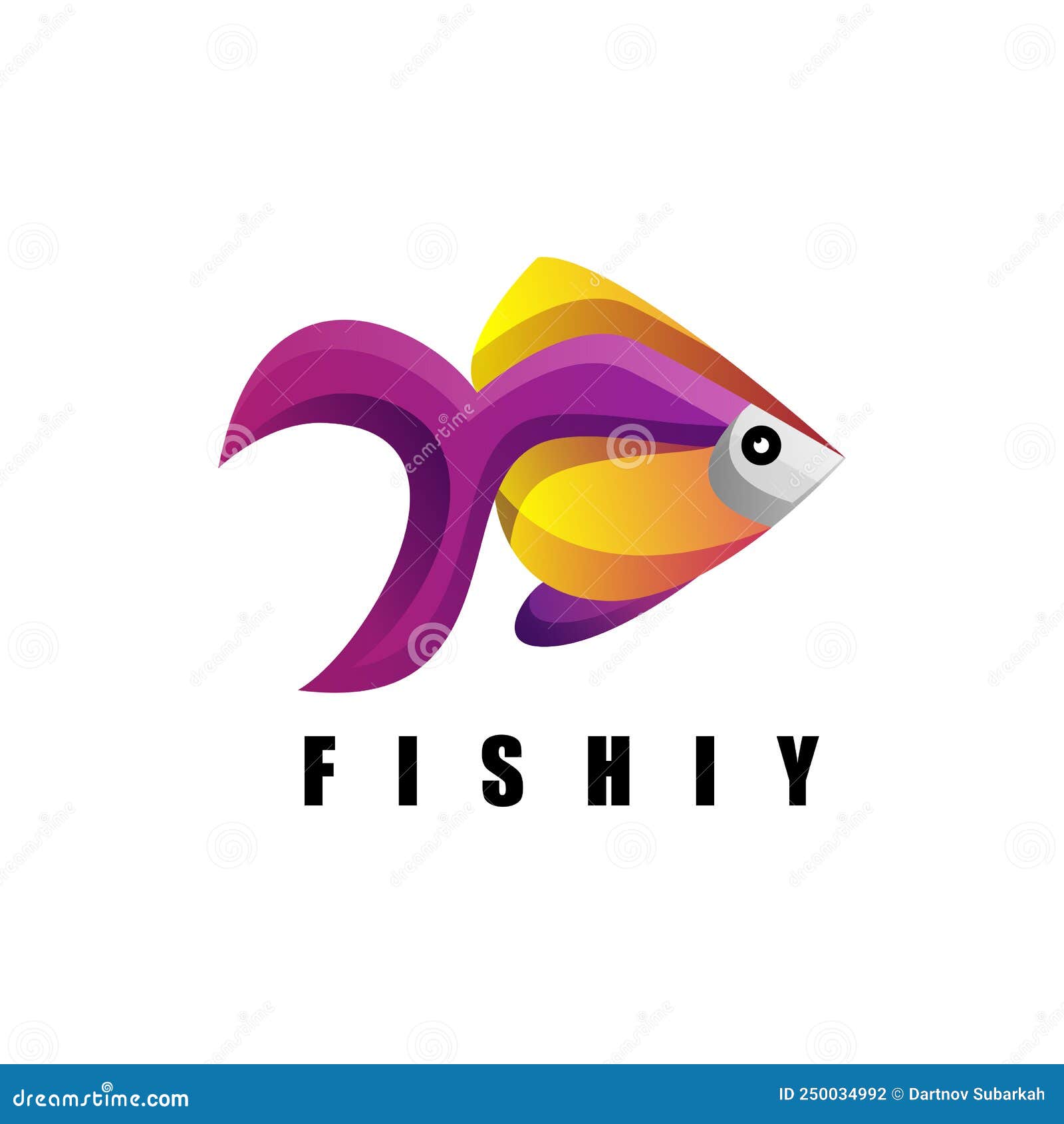 Fish colorful logo stock illustration. Illustration of doodle - 250034992