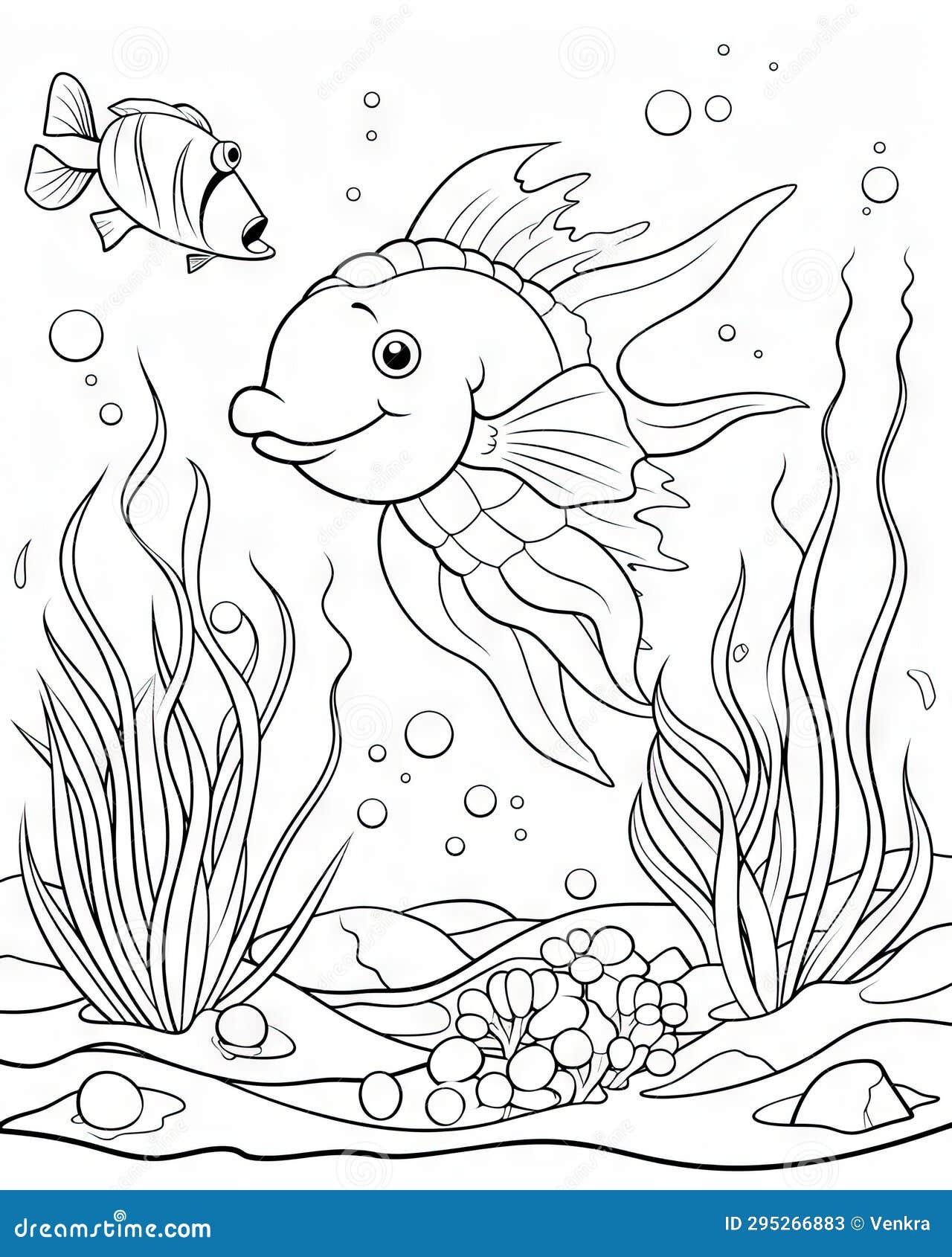 Fish Coloring Pages for Small Kids Stock Image - Image of coloring ...